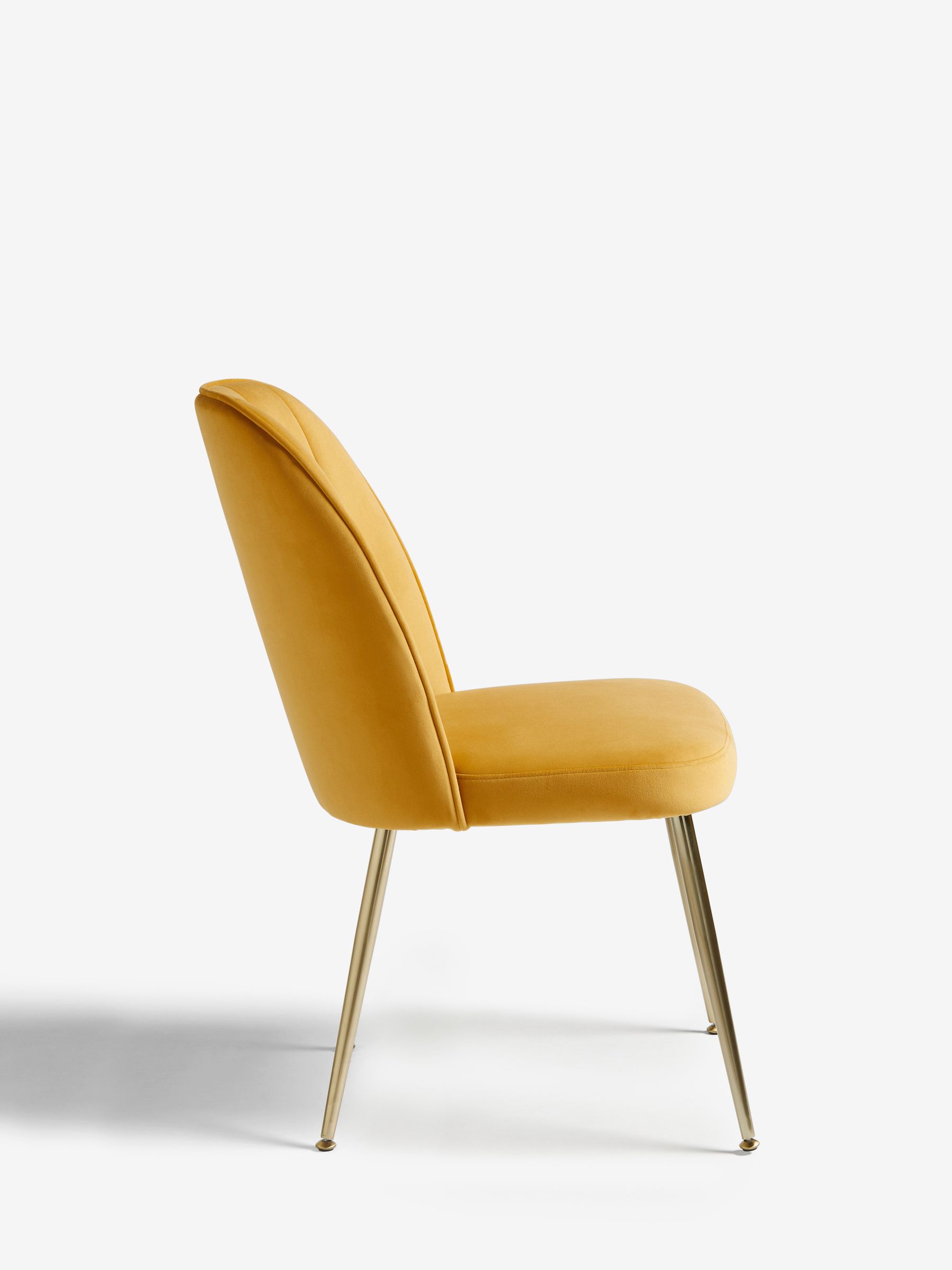 Buy Set of 2 Soft Velvet Ochre Yellow Stella Gold Effect Leg Dining ...