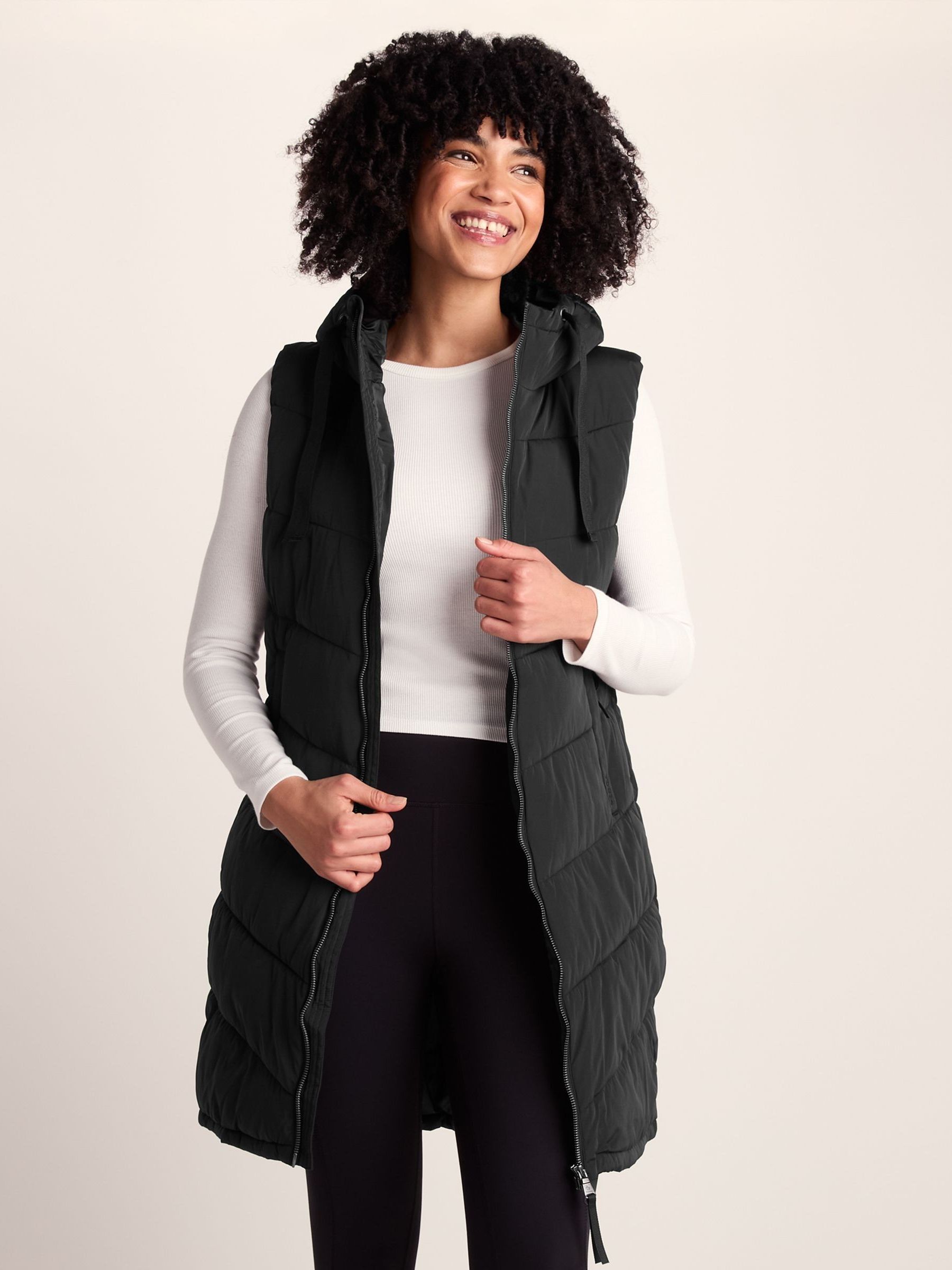 Buy Tog 24 Black Ranskill Long Padded Hooded Gilet from Next Ireland