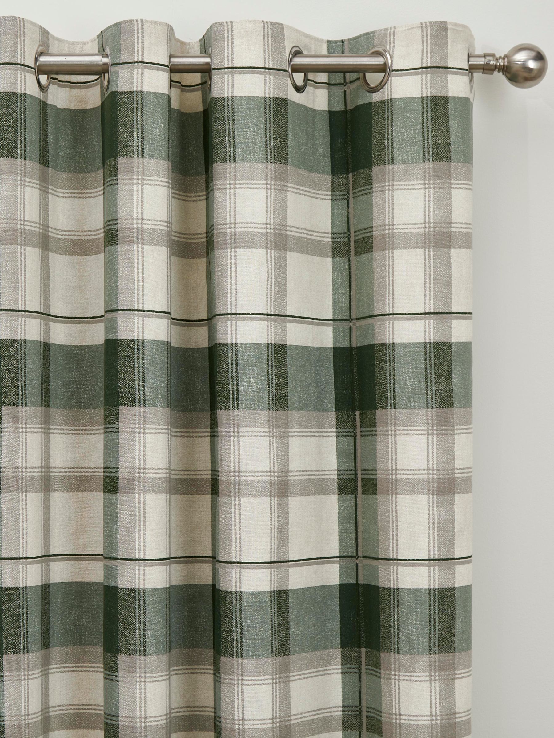 Buy Fusion Green Balmoral Check Eyelet Curtains from the Next UK online ...