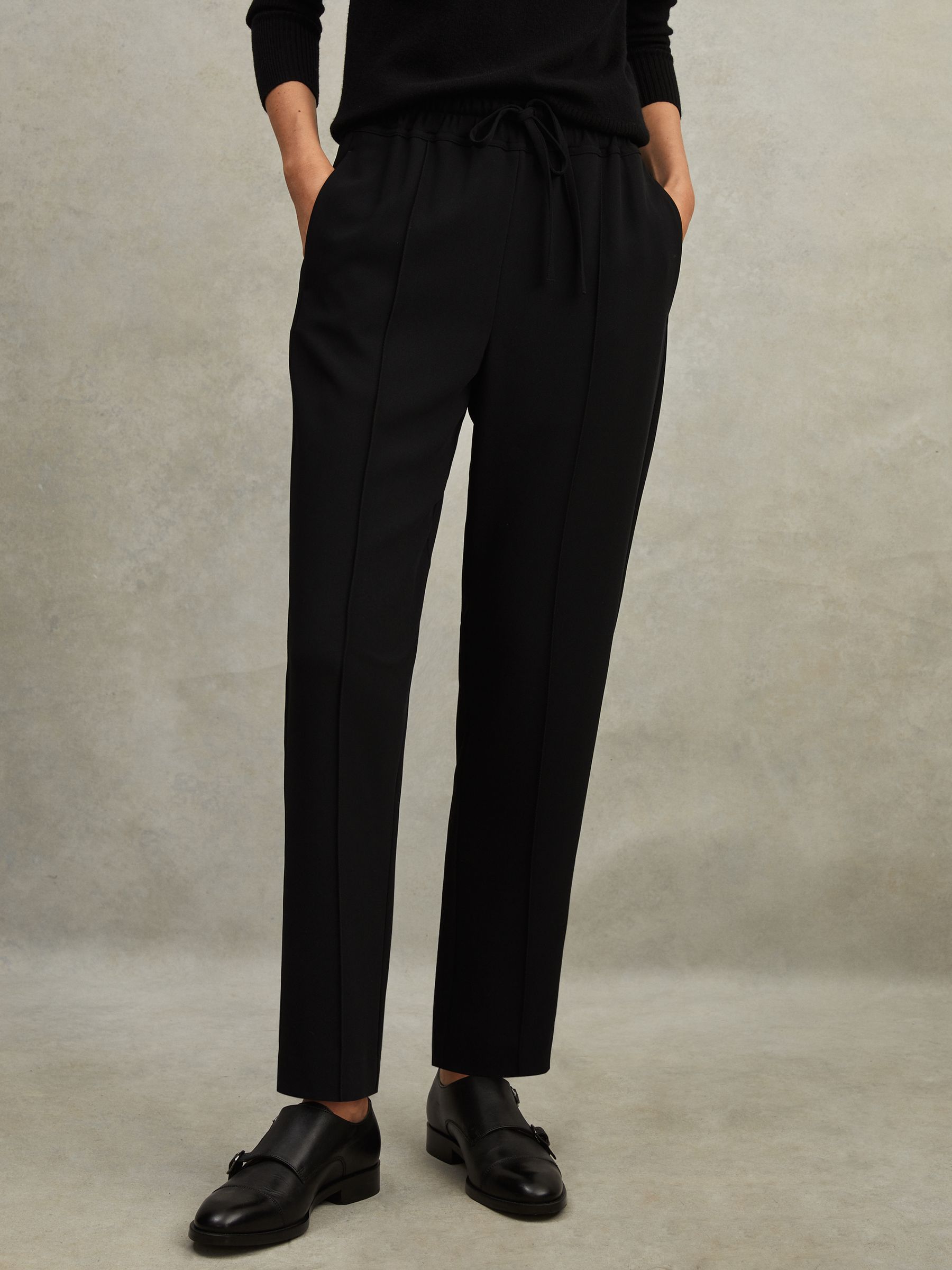 Buy Reiss Black Hailey Tapered Pull On Trousers from the Next UK online ...