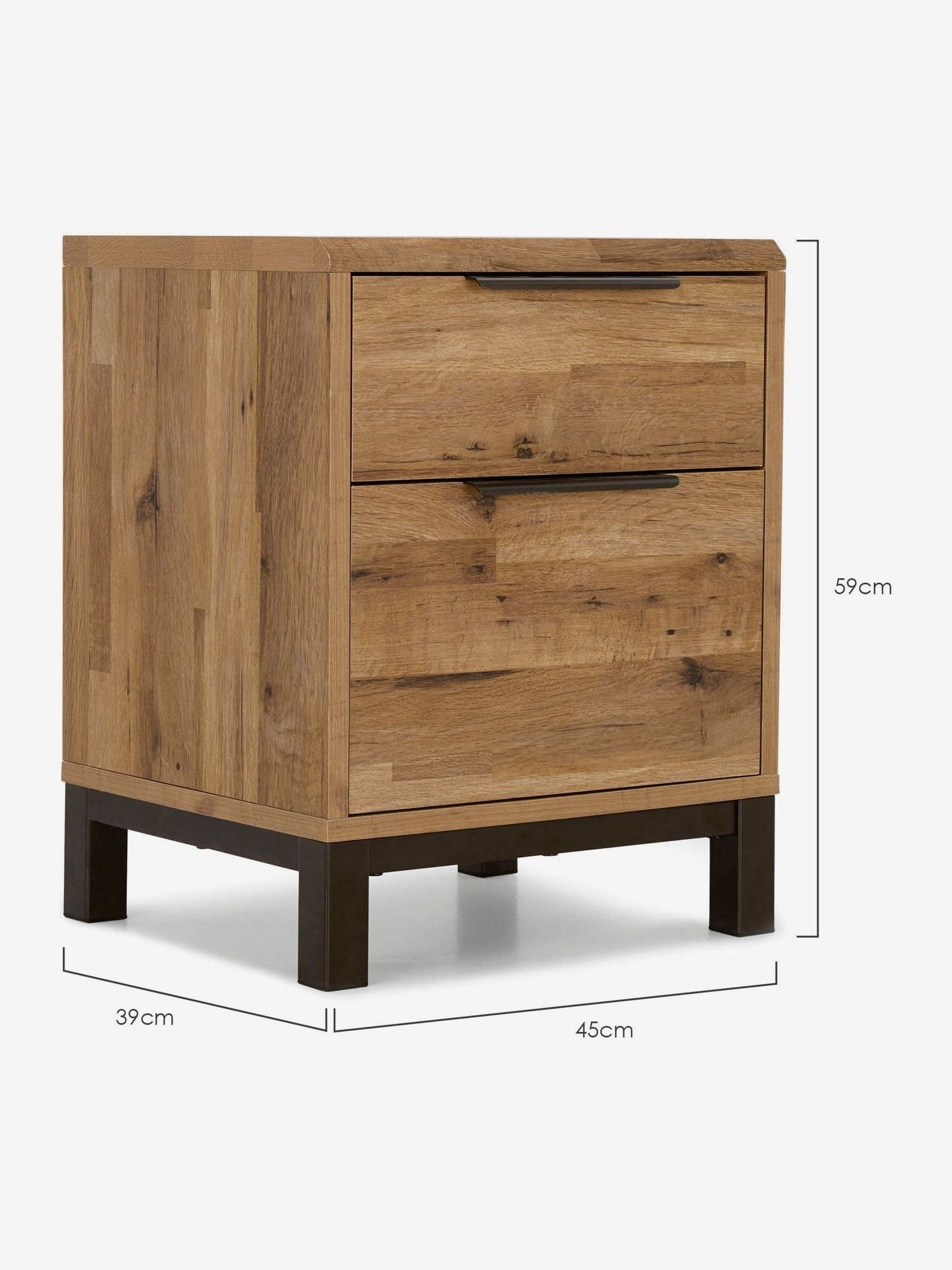 Buy Dark Bronx Oak Effect 2 Drawer Bedside Table from the Next UK ...