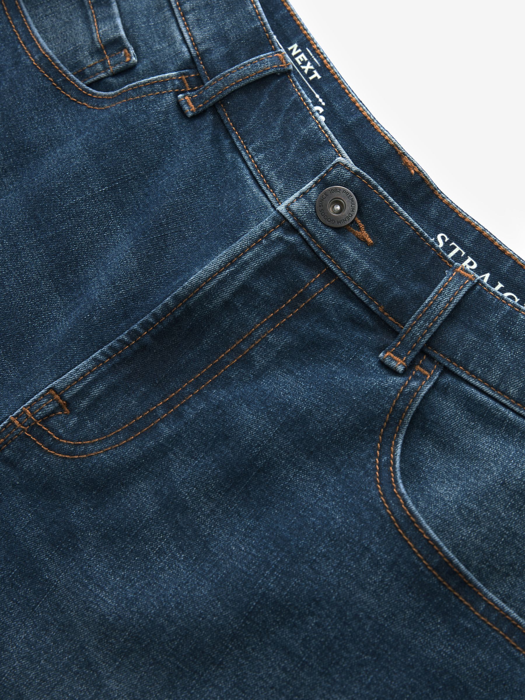 Buy Mid Blue Straight Fit Stretch Denim Shorts from the Next UK online shop