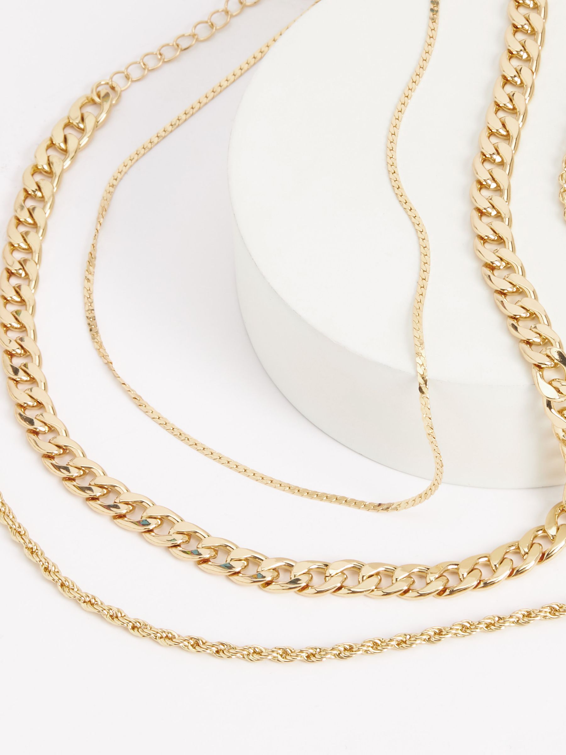 Buy Gold Tone Three Layer Chain Necklace from the Next UK online shop
