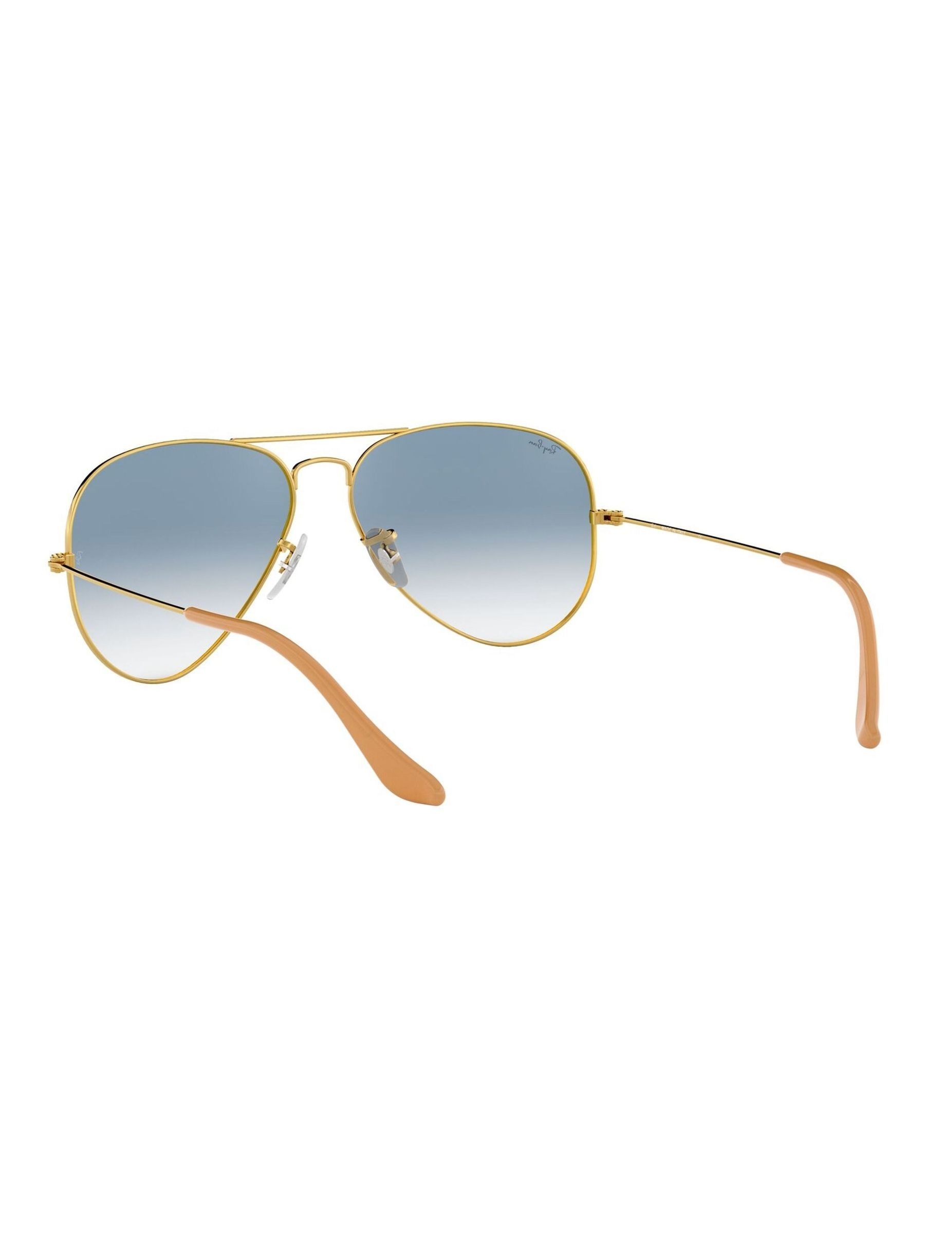 Buy Ray-Ban Gold & Light Blue Gradient Lens Aviator Sunglasses from the ...