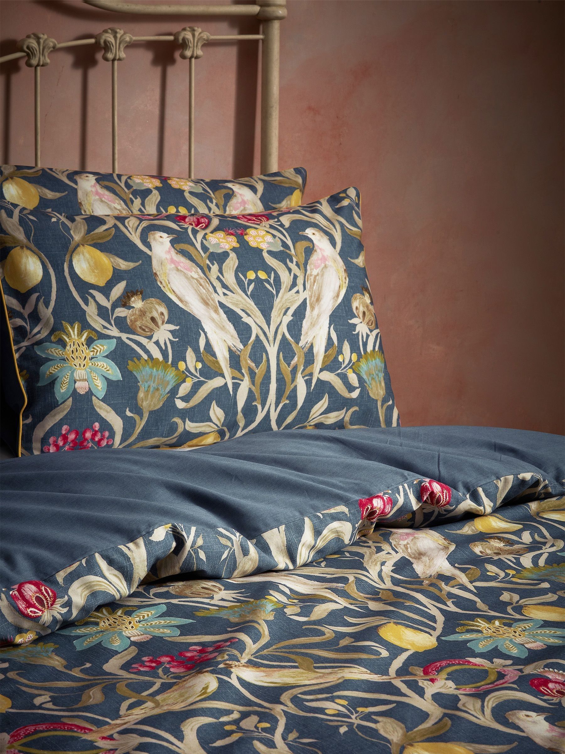 Buy EW by Edinburgh Weavers Blue Songbird Symmetrical Motif Luxury 100% ...