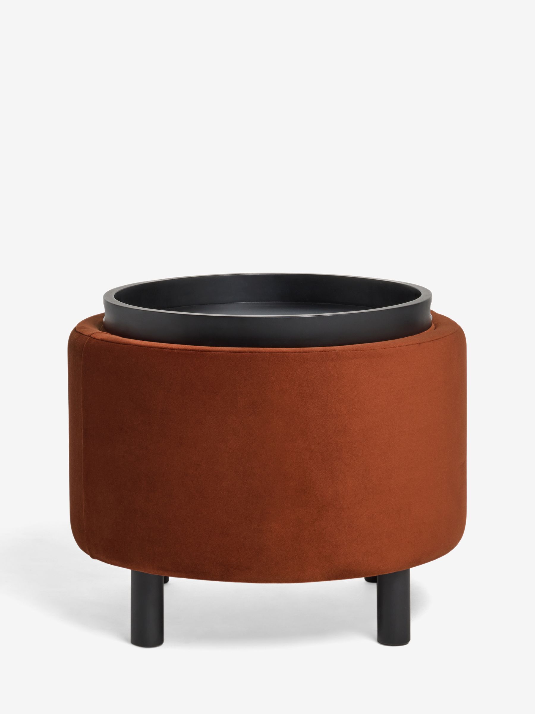 Buy Soft Velvet Rust Brown Ashton Upholstered Storage Stool from the ...