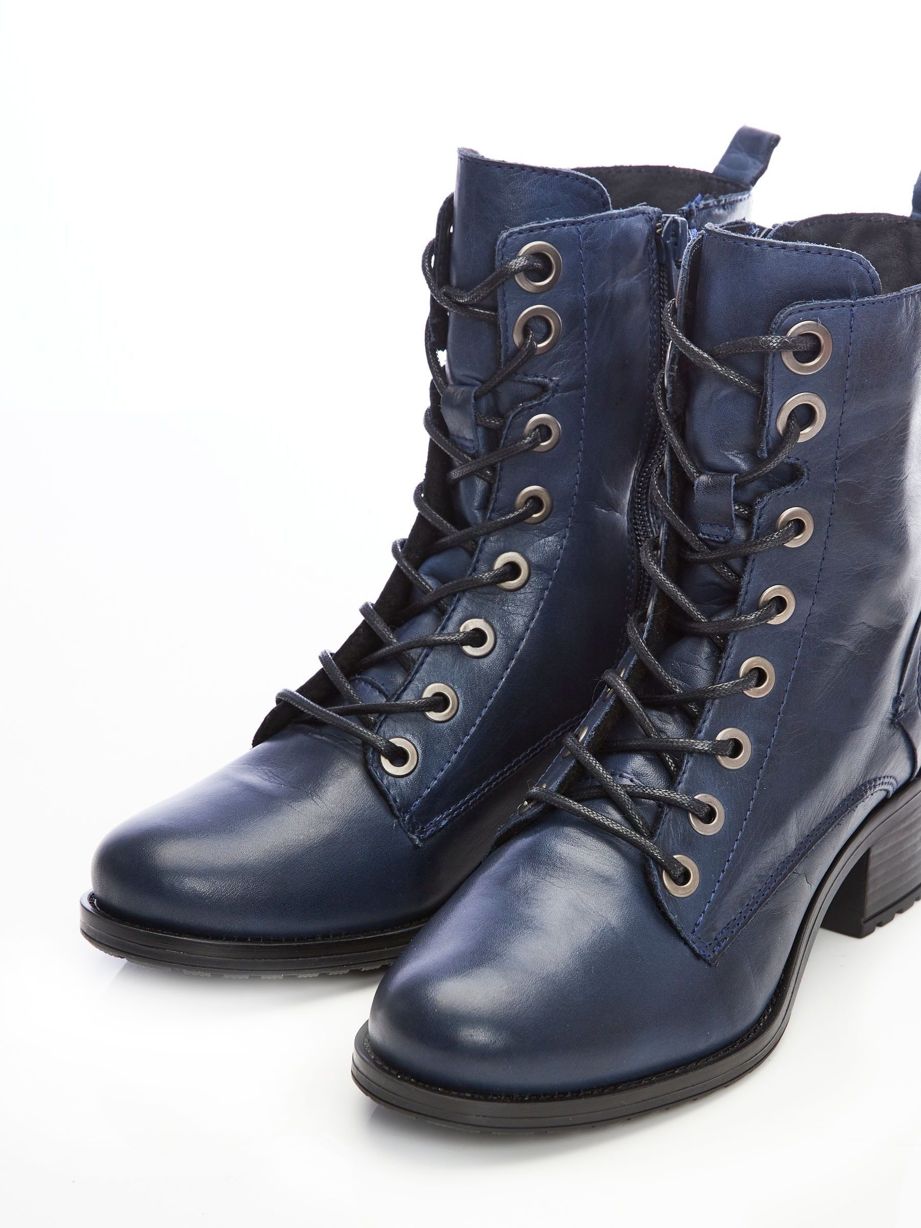 Buy Moda in Pelle Blue Bezzie Lace Up Leather Ankle Boots from the Next ...