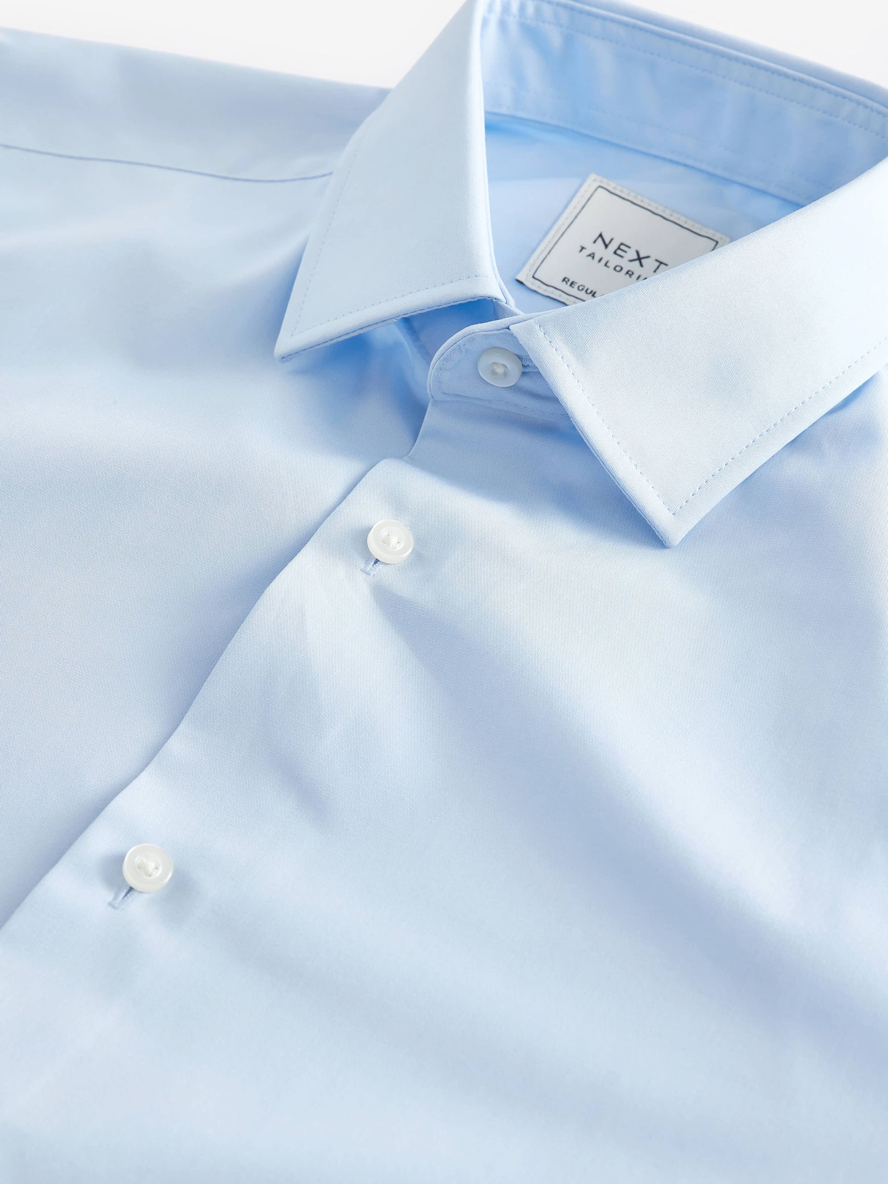 Buy Light Blue Regular Fit Easy Care Double Cuff Smart Shirt from the ...