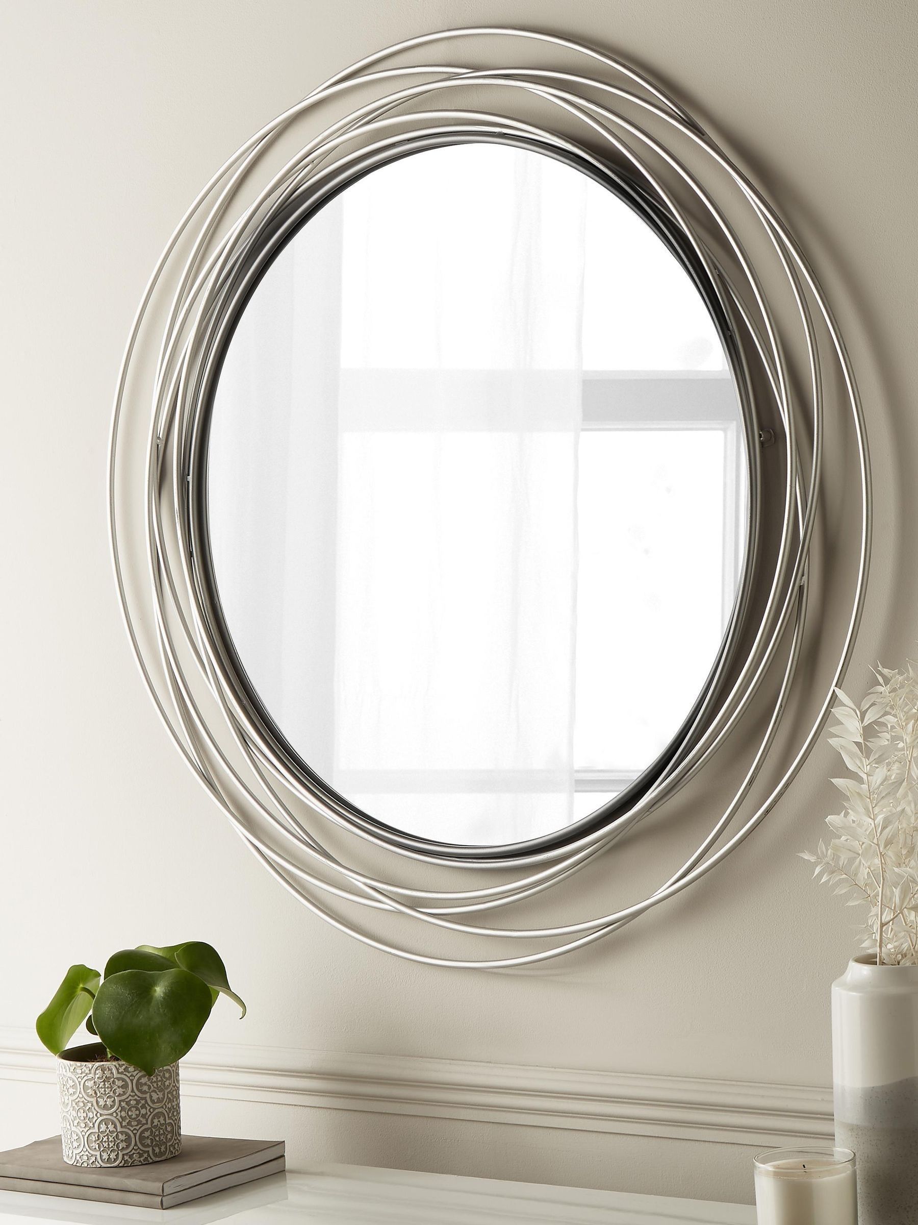 Buy Silver Contemporary Wire 91x91cm Wall Mirror from the Next UK ...