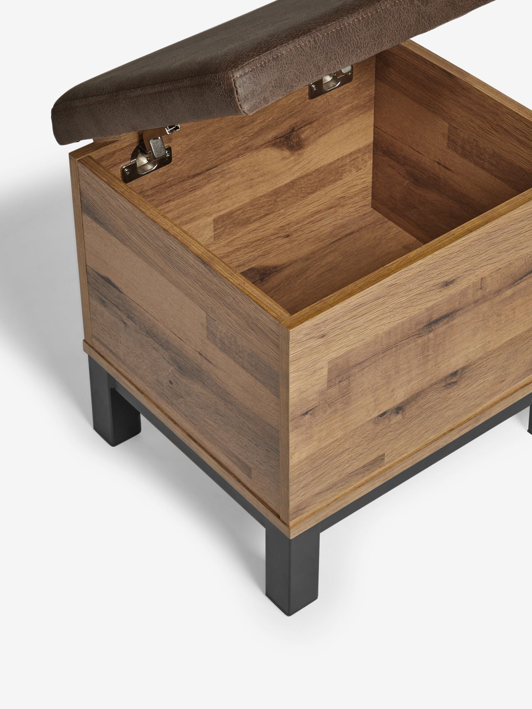 Buy Dark Natural Bronx Oak Effect Hall Storage Stool from the Next UK ...