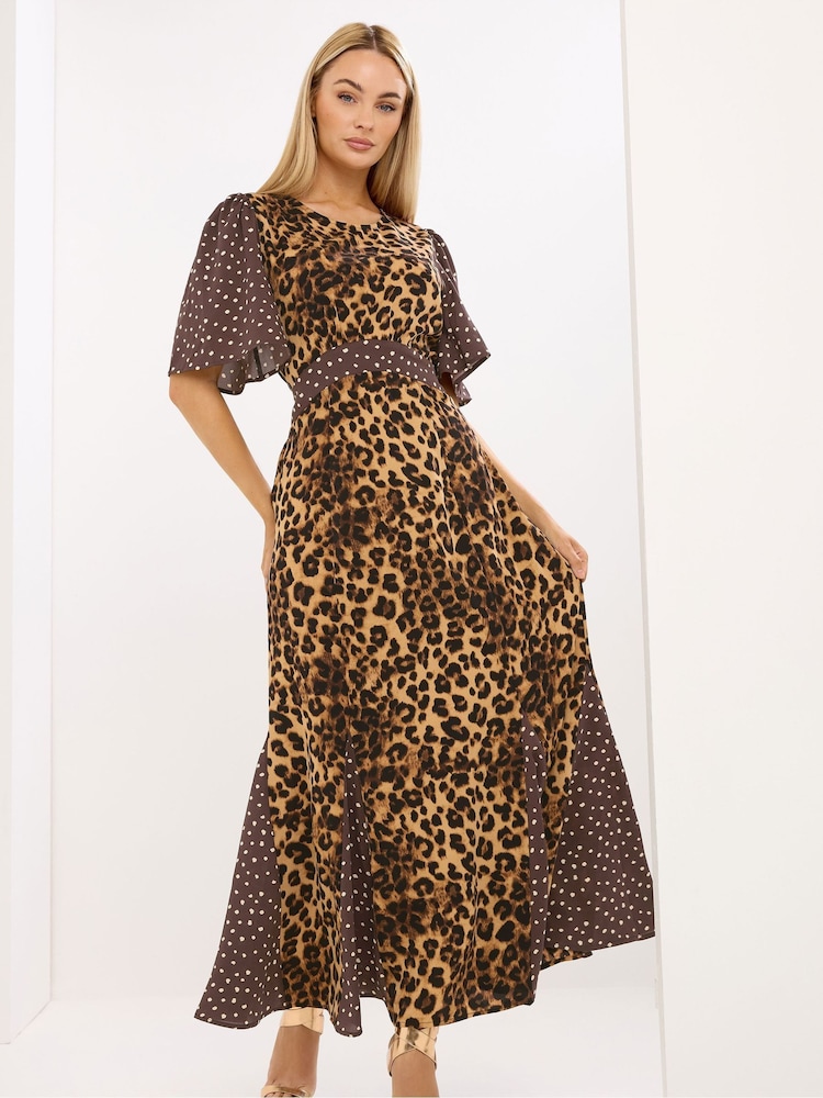 Buy Star by Julien MacDonald Brown Mixed Print Dress from the Next UK ...