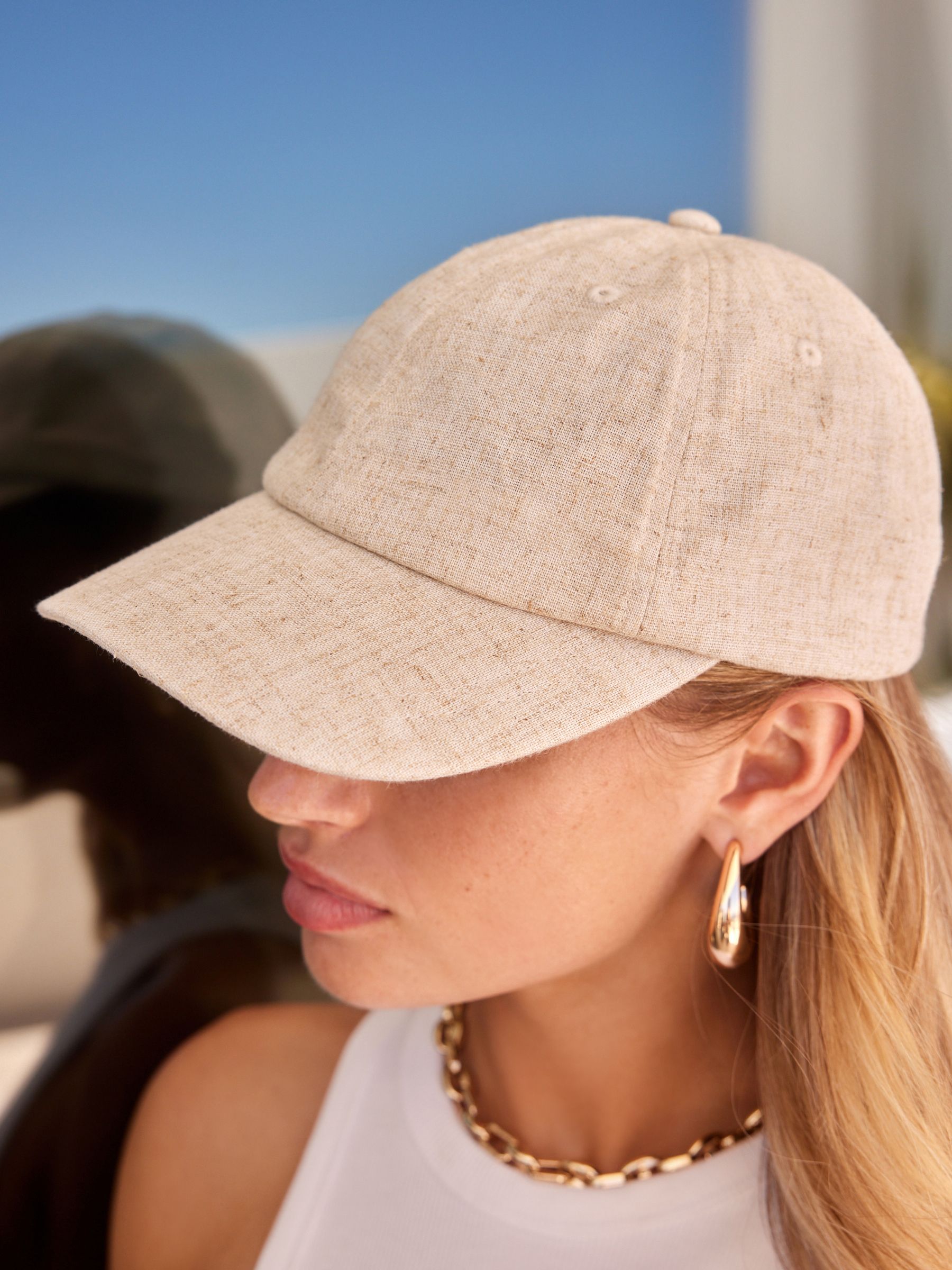 Buy Neutral Stone Linen Blend Cap from the Next UK online shop
