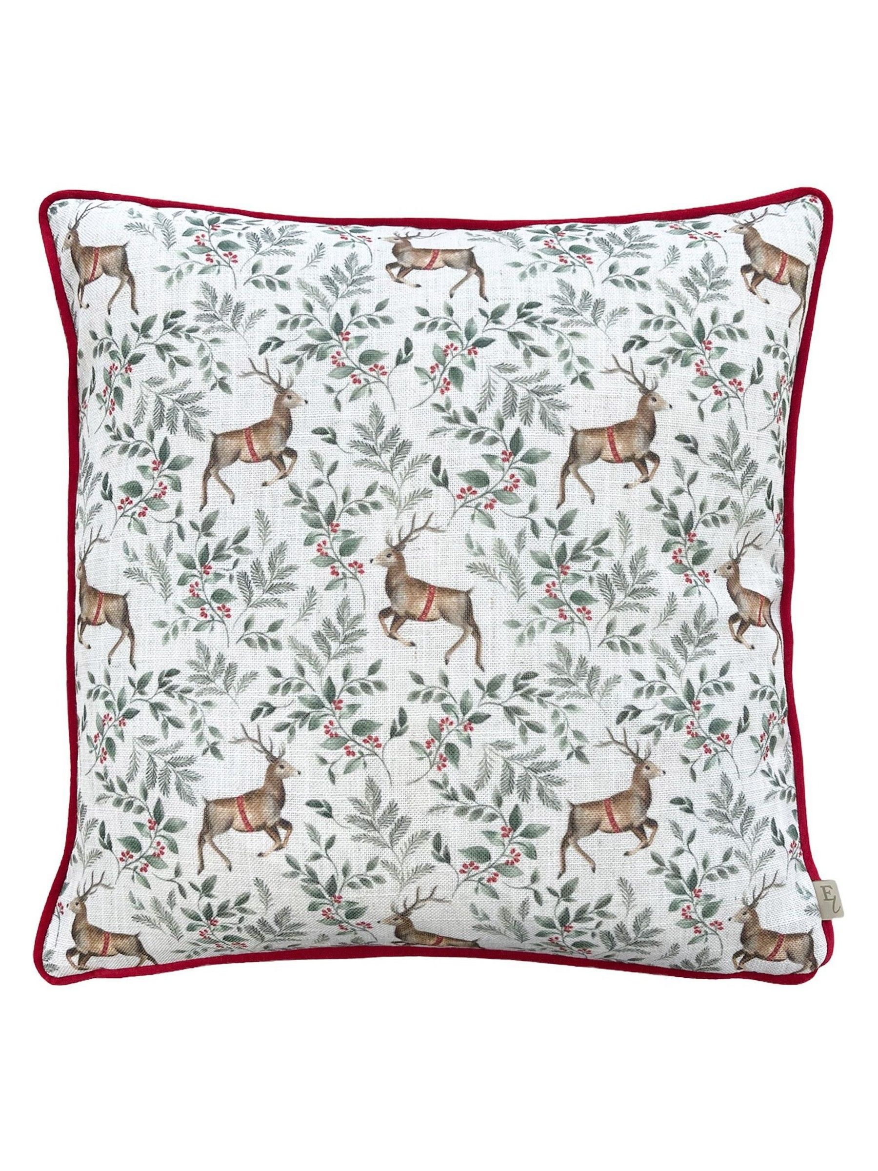 Buy Evans Lichfield Red Festive Reindeer Repeat Watercolour Printed ...