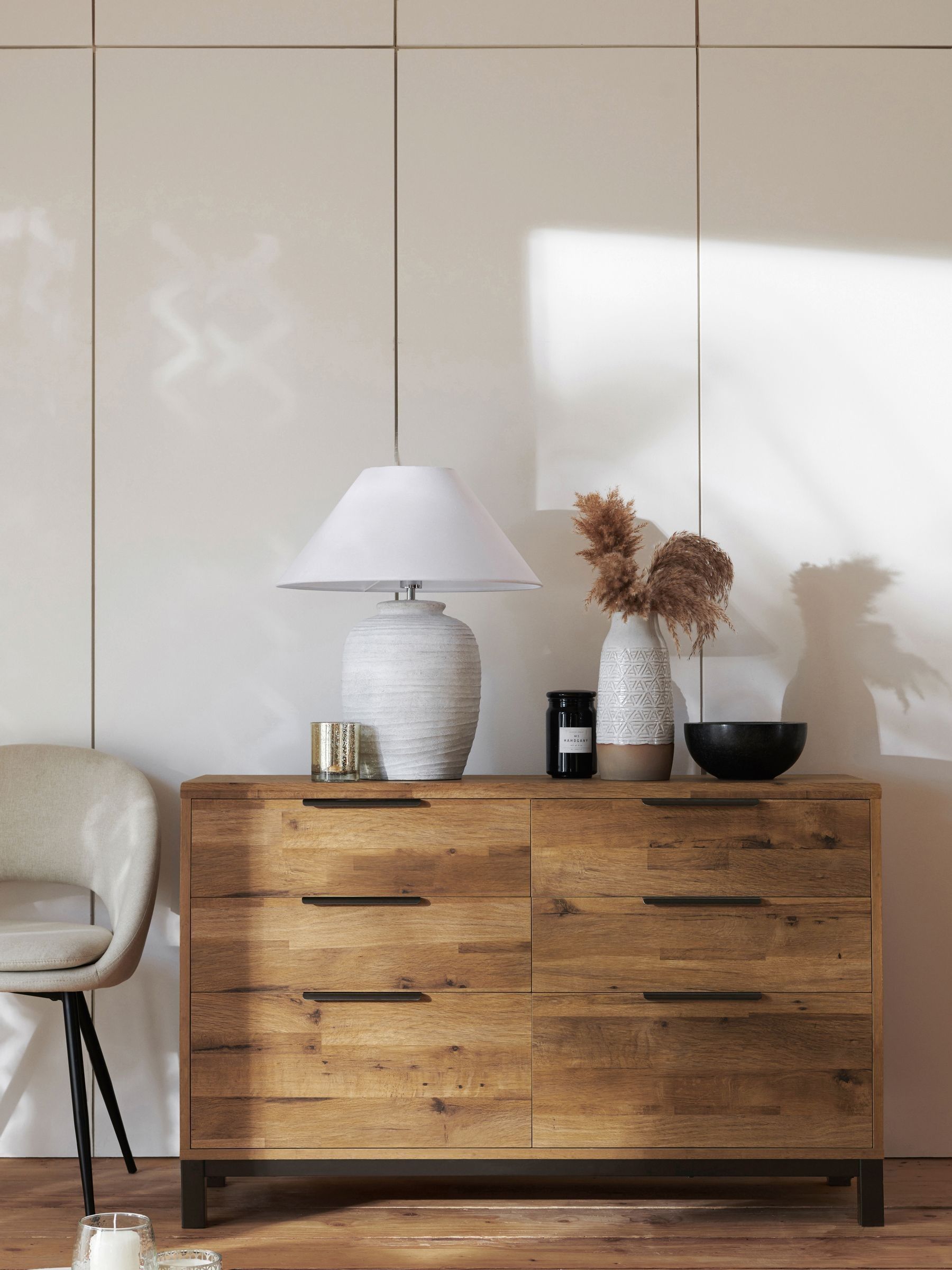 Buy Dark Bronx Oak Effect 6 Drawer Chest of Drawers from the Next UK ...