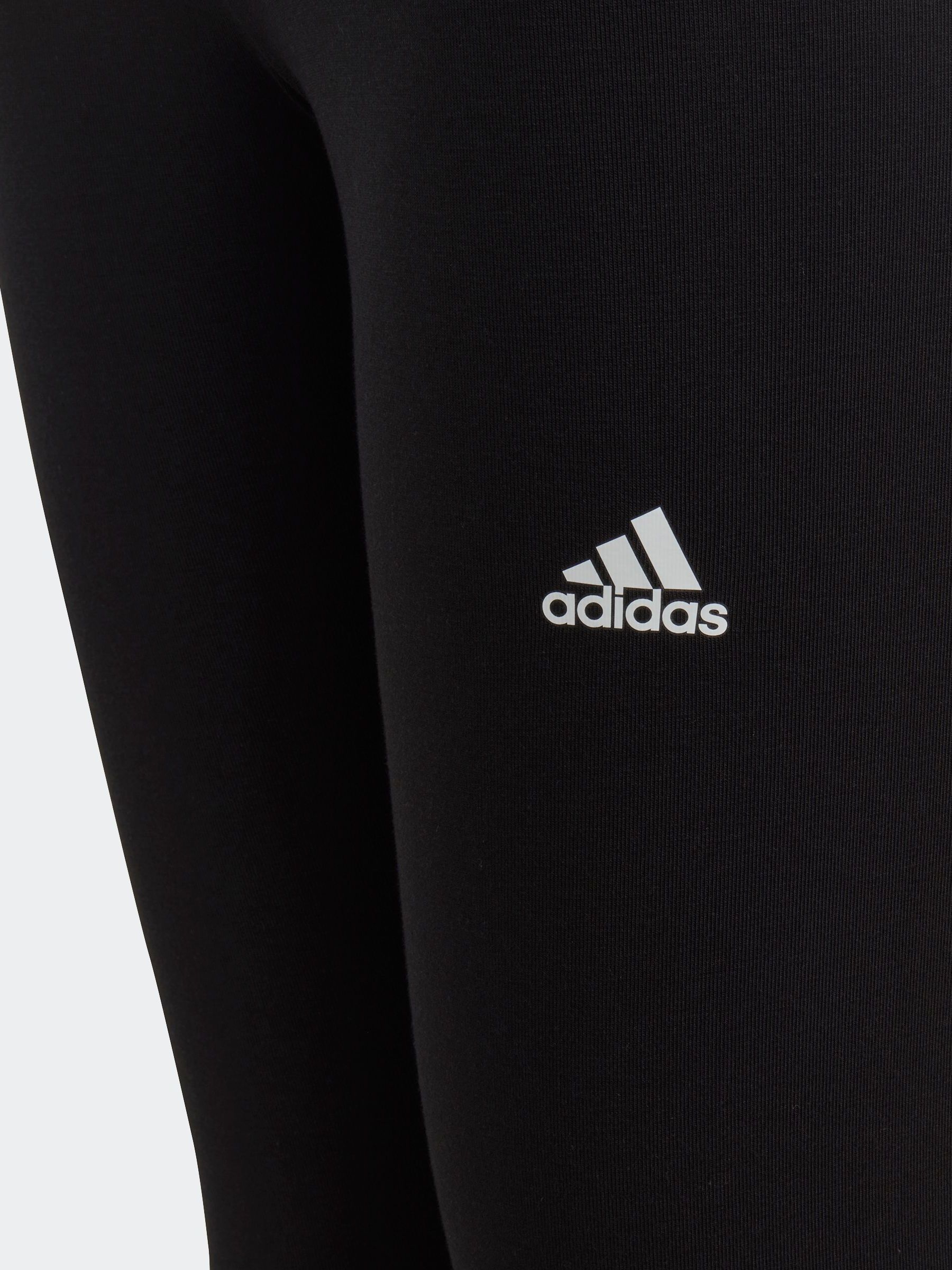 Buy adidas Black Sportswear Essentials Linear Logo Cotton Leggings from ...