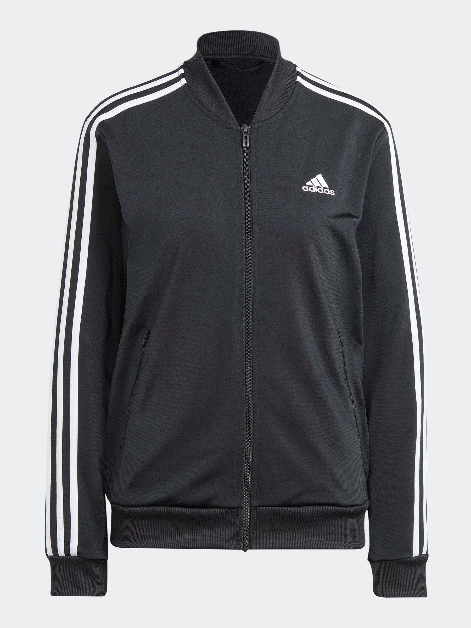 Buy adidas Dark Black 3 Stripe Essentials Tracksuit from Next Ireland