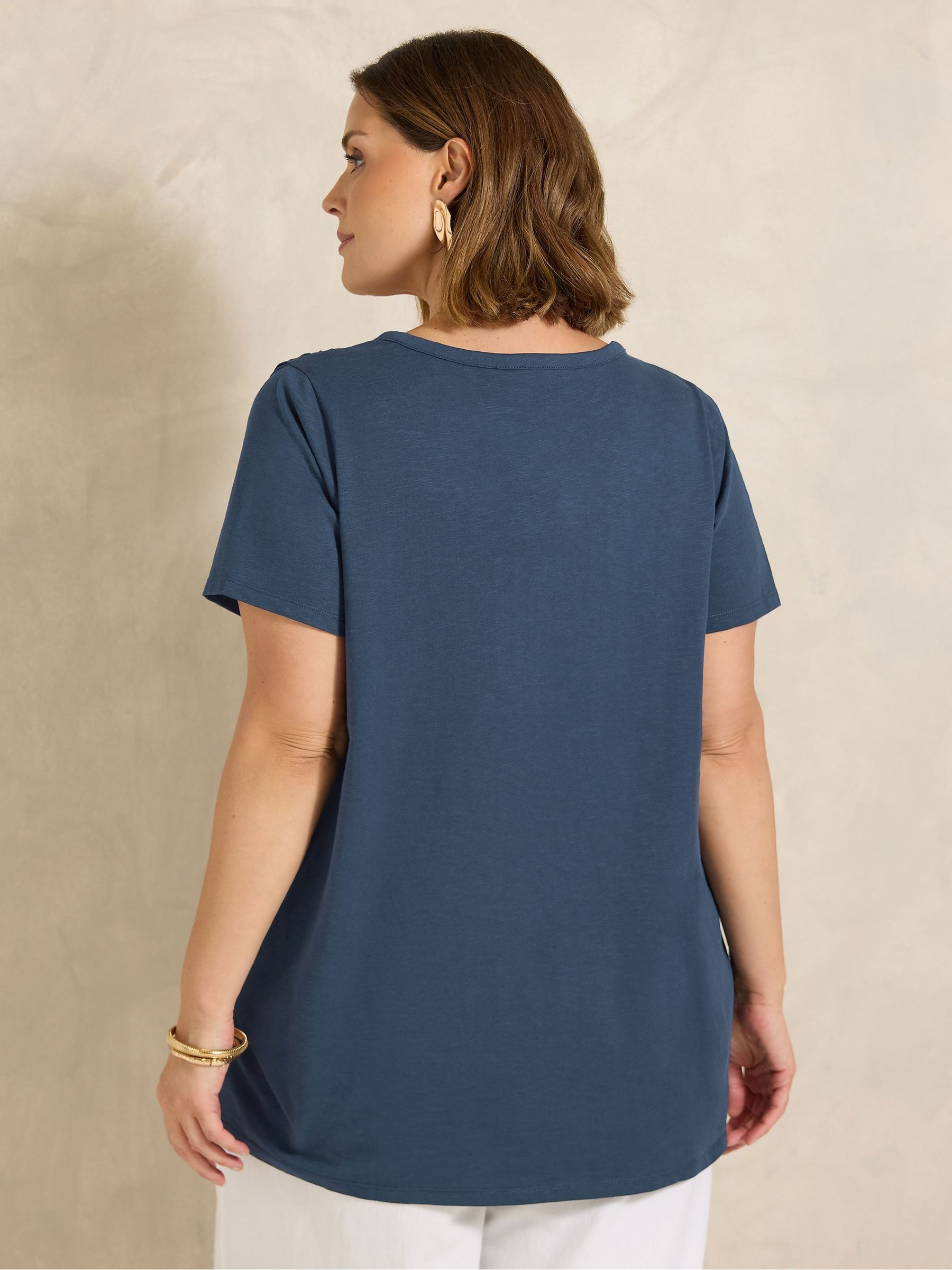 Buy Blue - Evans Short Sleeve Henley Top from Next Slovakia