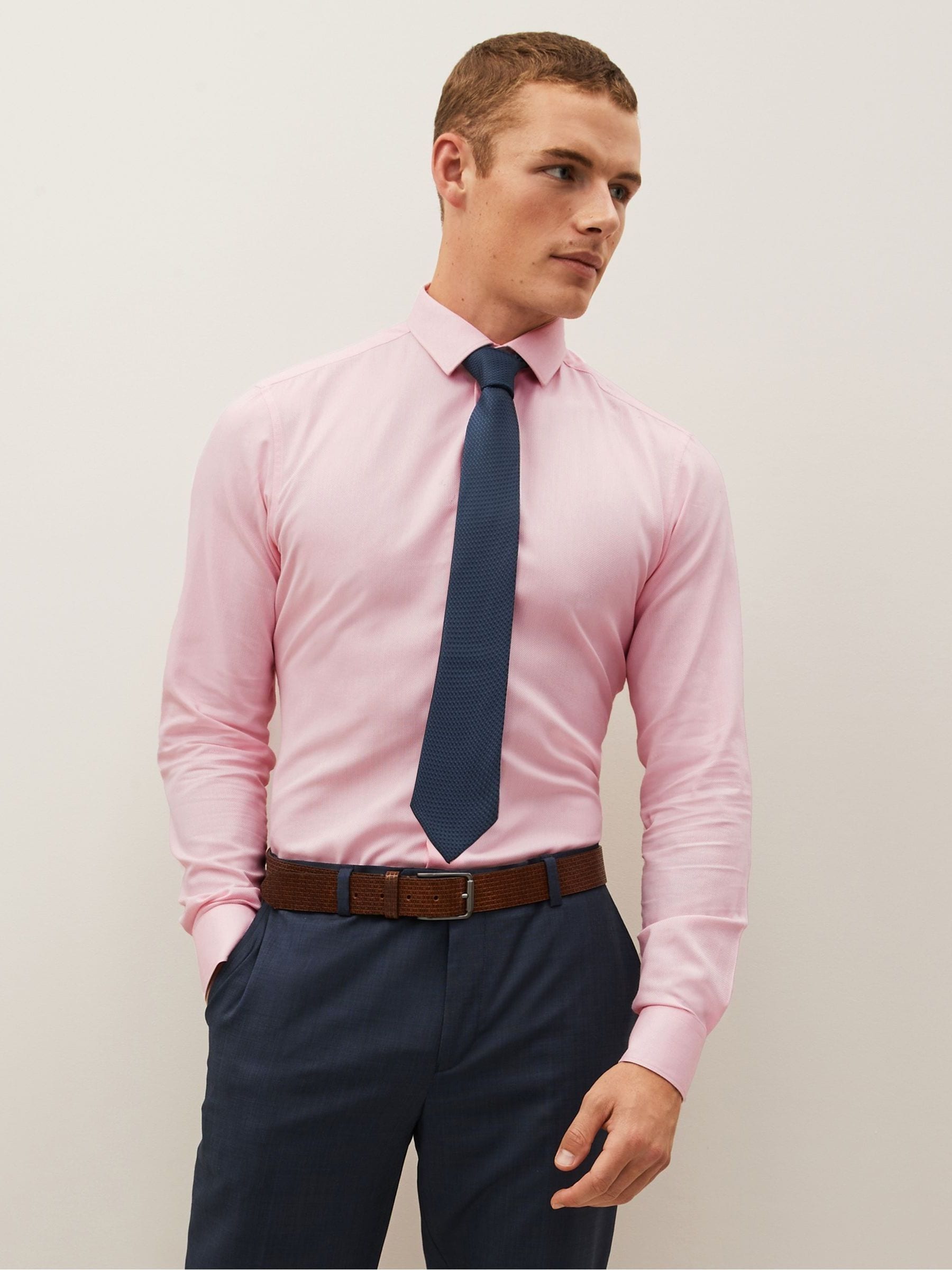 Buy Pink Navy Blue Shirt And Tie Pack from the Next UK online shop