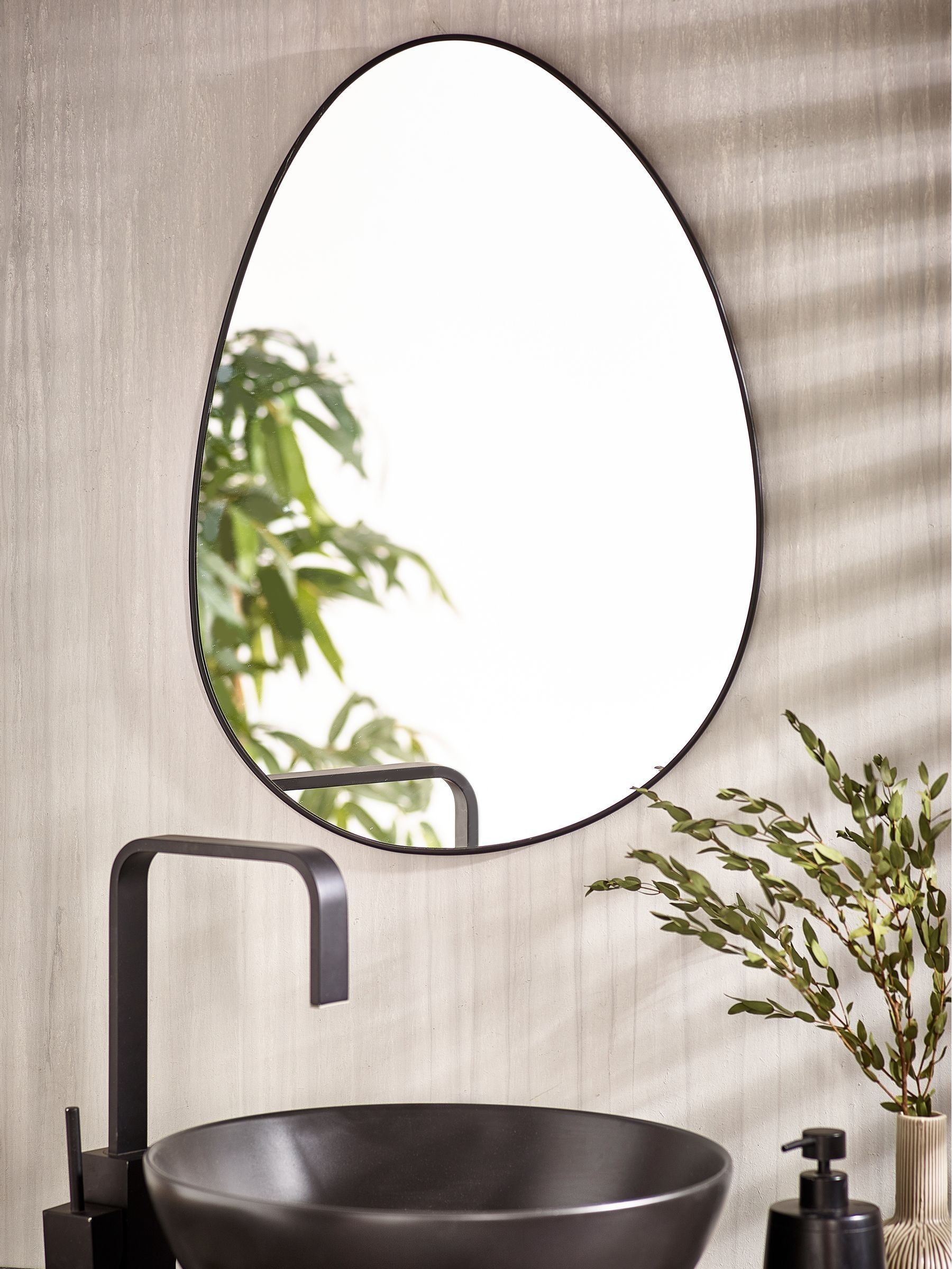Buy Black Pebble Round Bathroom Wall Mirror from the Next UK online shop