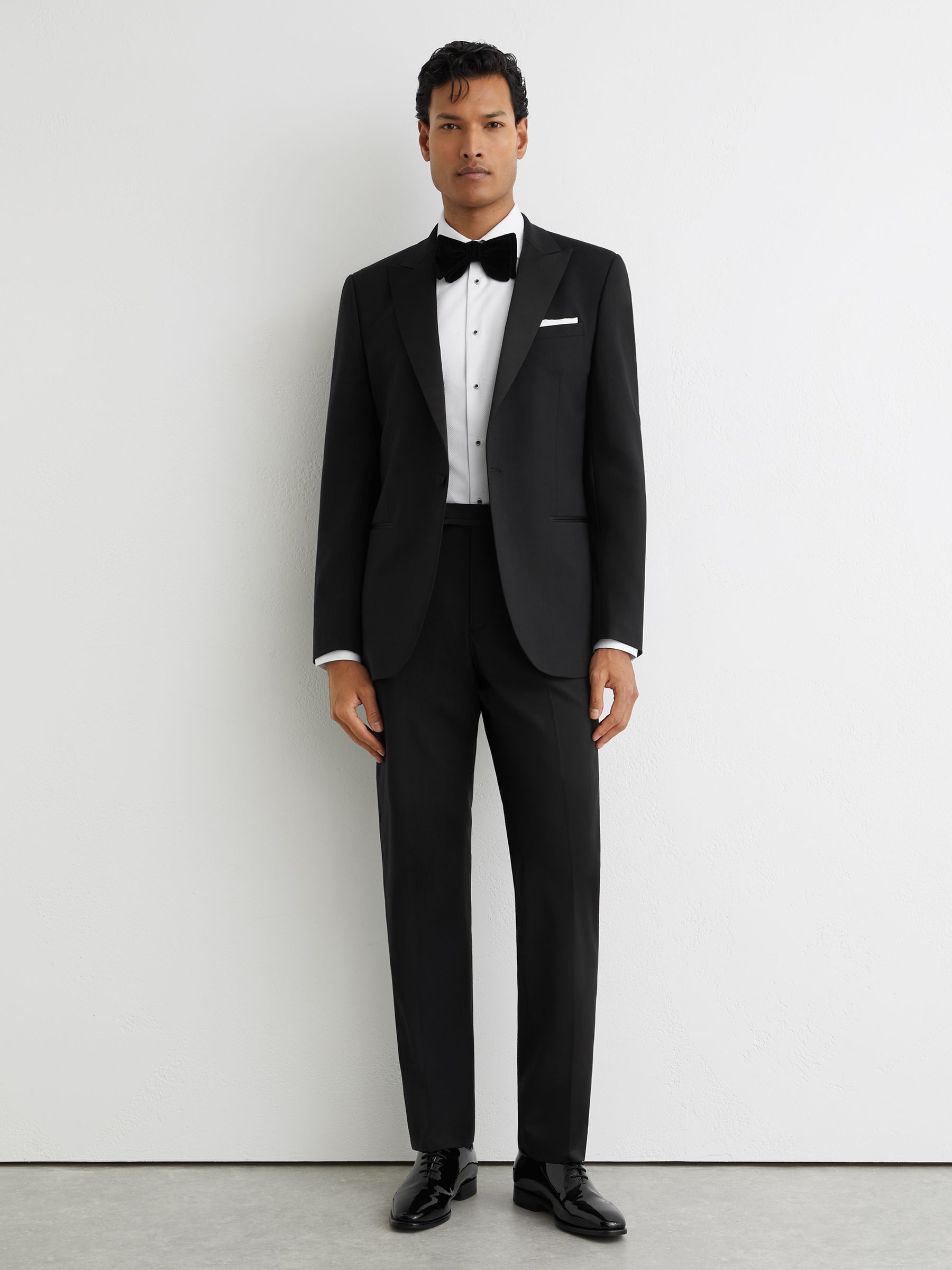 Buy Reiss Black Poker Peak Lapel Tailored-Fit Single-Breasted Tuxedo ...