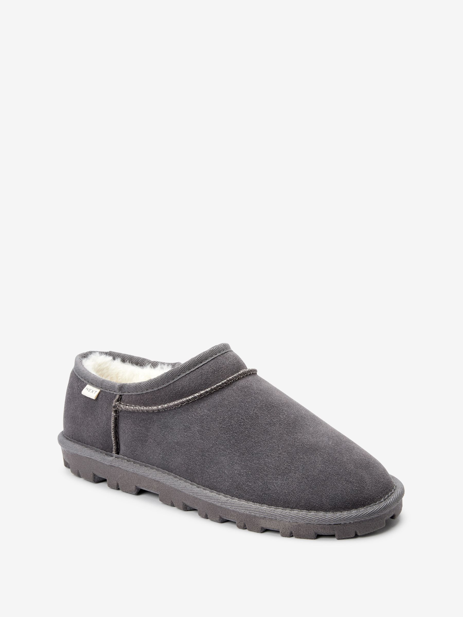 Buy Grey Suede Shoot Slippers from Next Lebanon