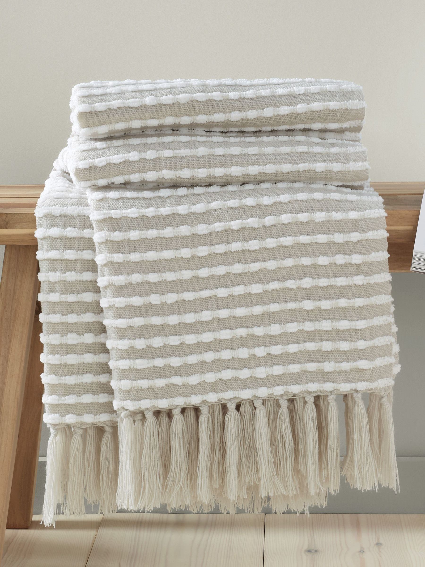 Buy Catherine Lansfield Natural Stab Stitch Throw from the Next UK ...