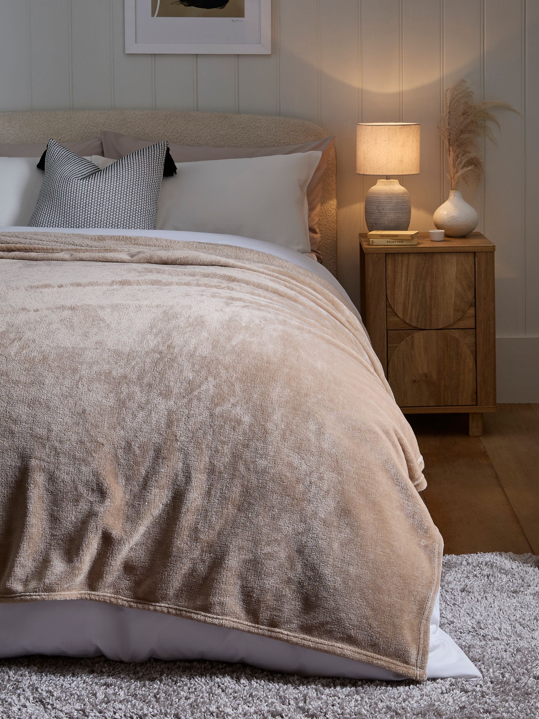 Buy Mink Natural Plush Fleece Throw from the Next UK online shop