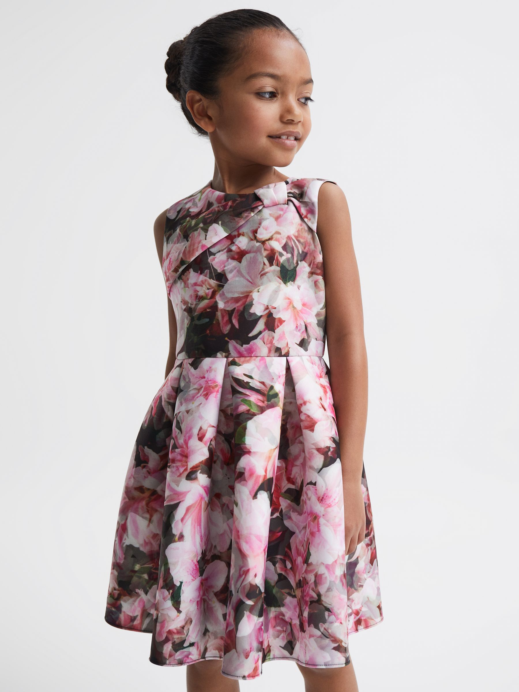 Buy Reiss Pink Print Emily Scuba Floral Printed Dress from the Next UK ...