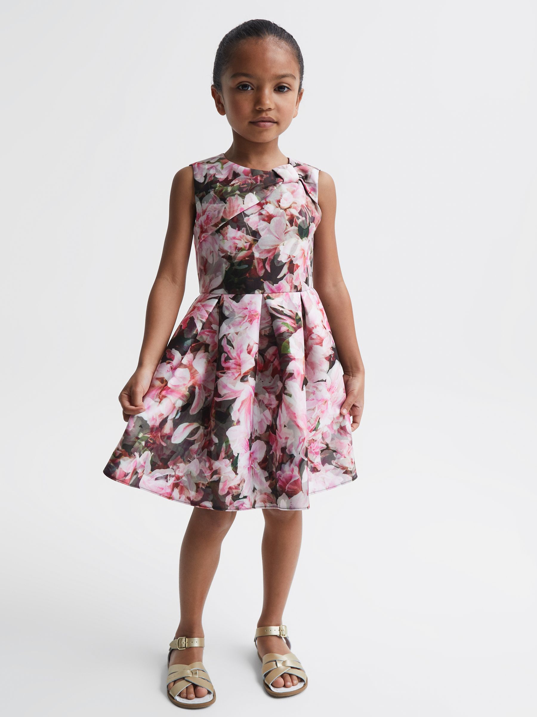 Buy Reiss Pink Print Emily Scuba Floral Printed Dress from the Next UK ...