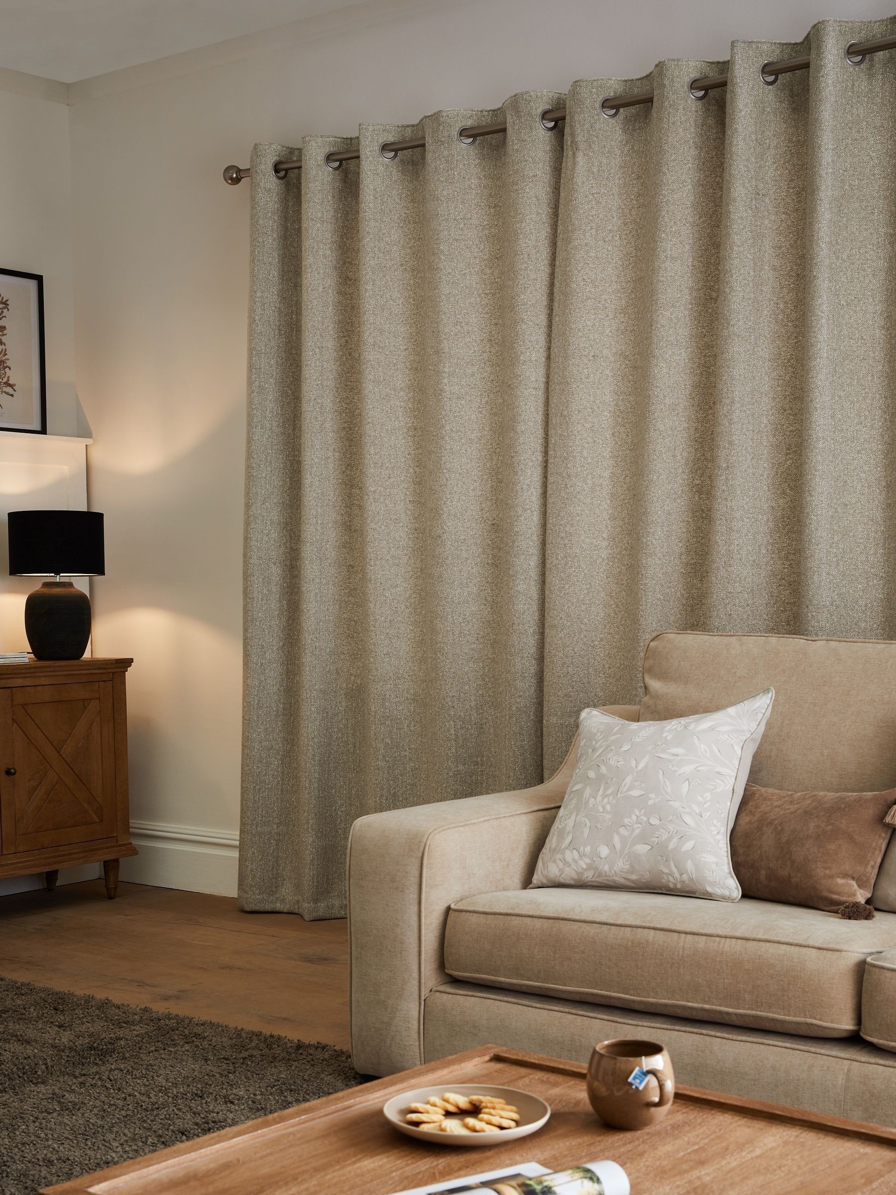Buy Natural Cosy Texture Lined Eyelet Curtains from the Next UK online shop