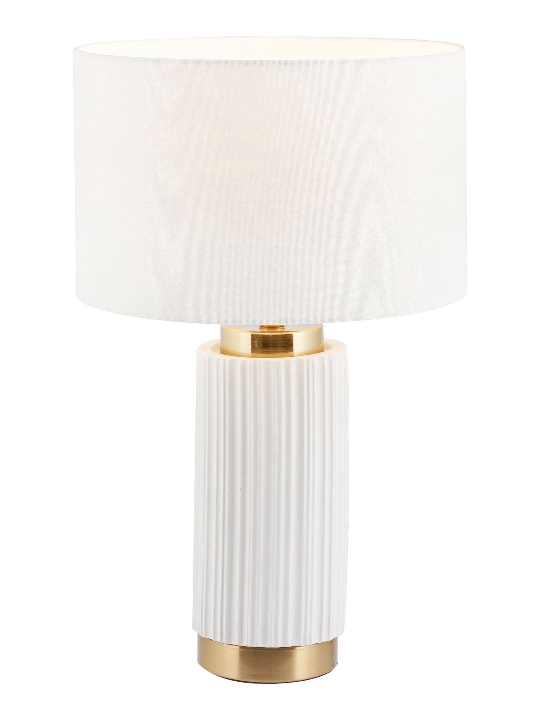 Buy Pacific White Ionic Textured Ceramic And Gold Metal Table Lamp from ...