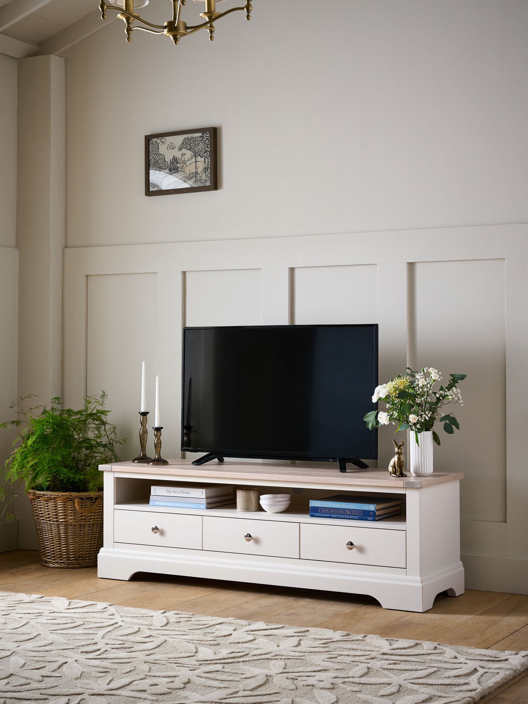 Buy Laura Ashley White Dorset Wide Tv Unit from the Next UK online shop
