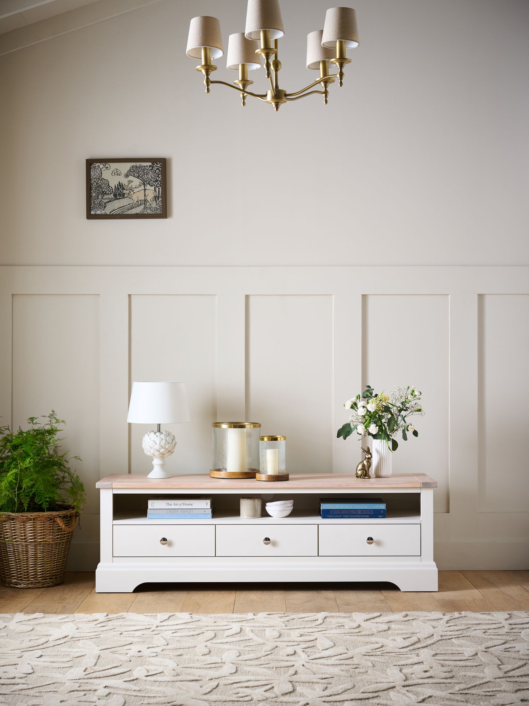 Buy Laura Ashley White Dorset Wide Tv Unit from the Next UK online shop