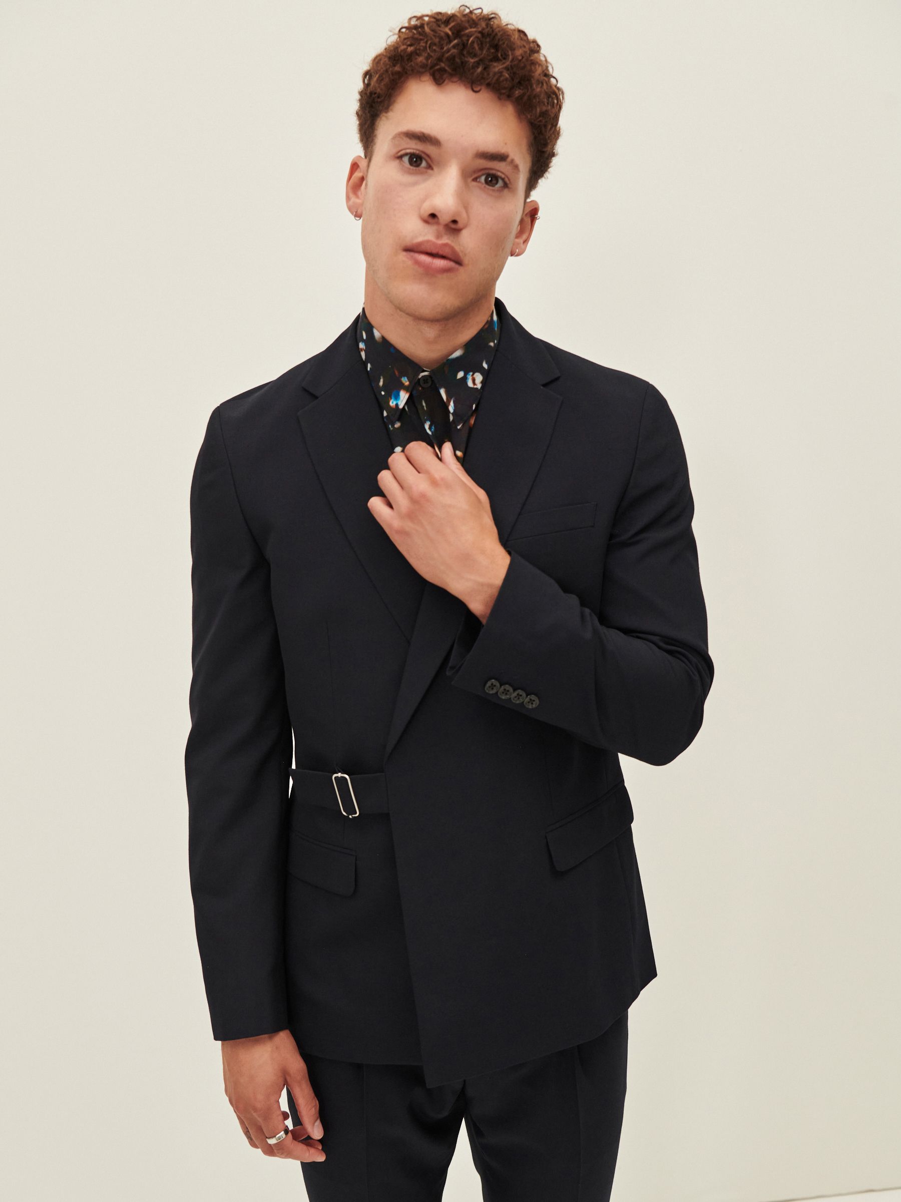 Buy Navy Blue EDIT Slim Fit Wrap Front Suit Jacket from the Next UK ...