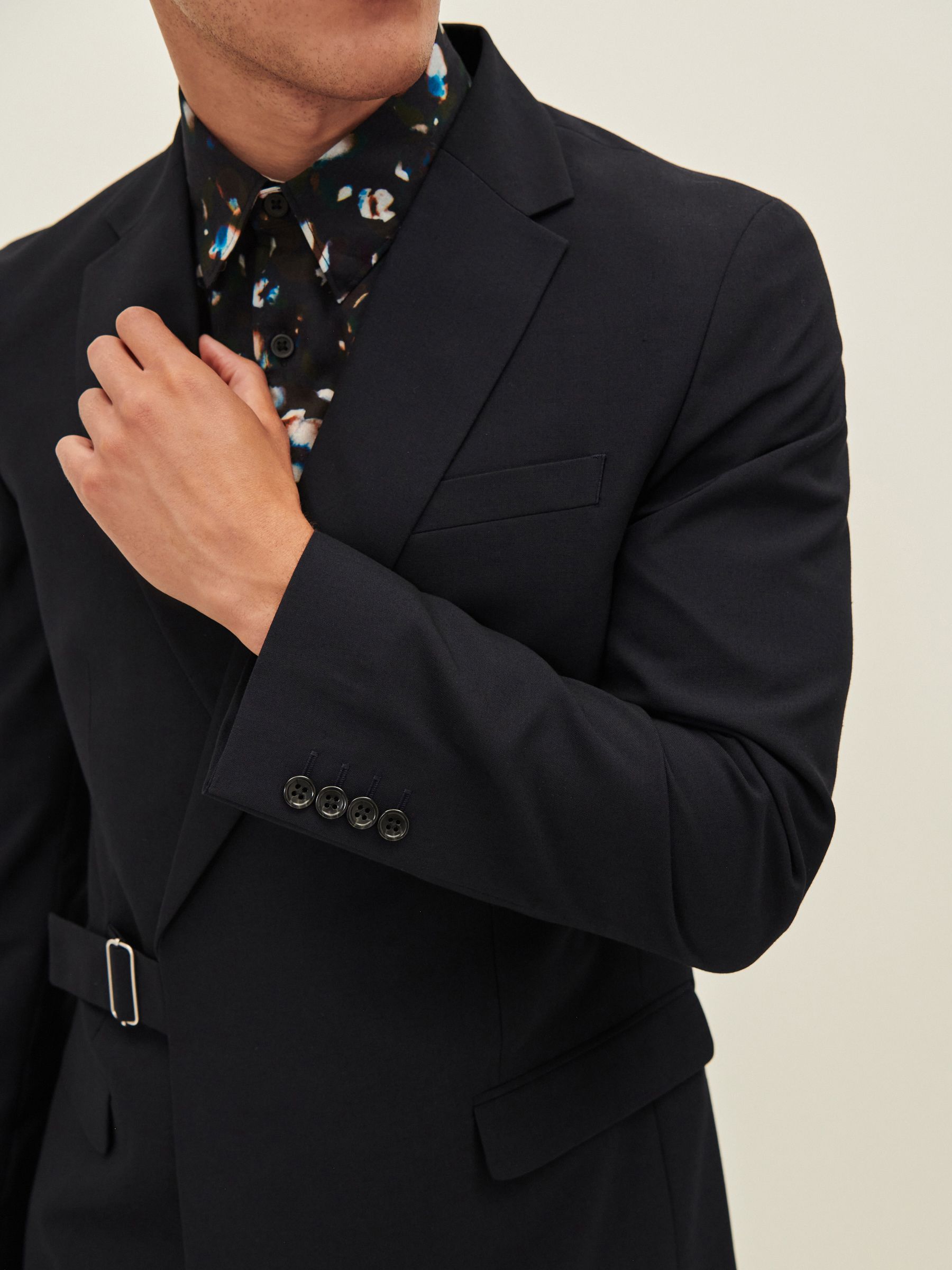 Buy Navy Blue EDIT Slim Fit Wrap Front Suit Jacket from the Next UK ...