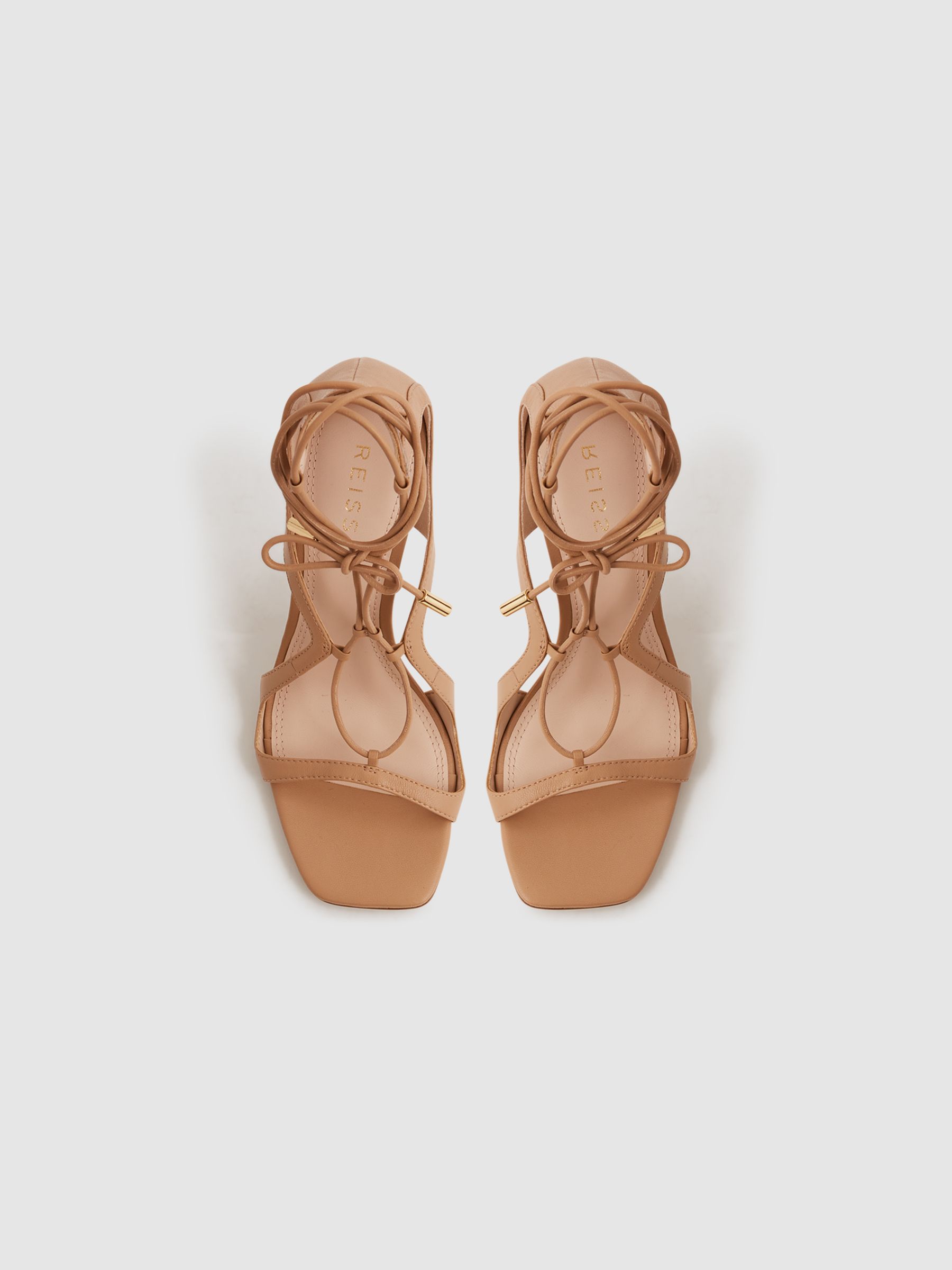 Buy Reiss Biscuit Kate Leather Strappy High Heel Sandals from the Next ...