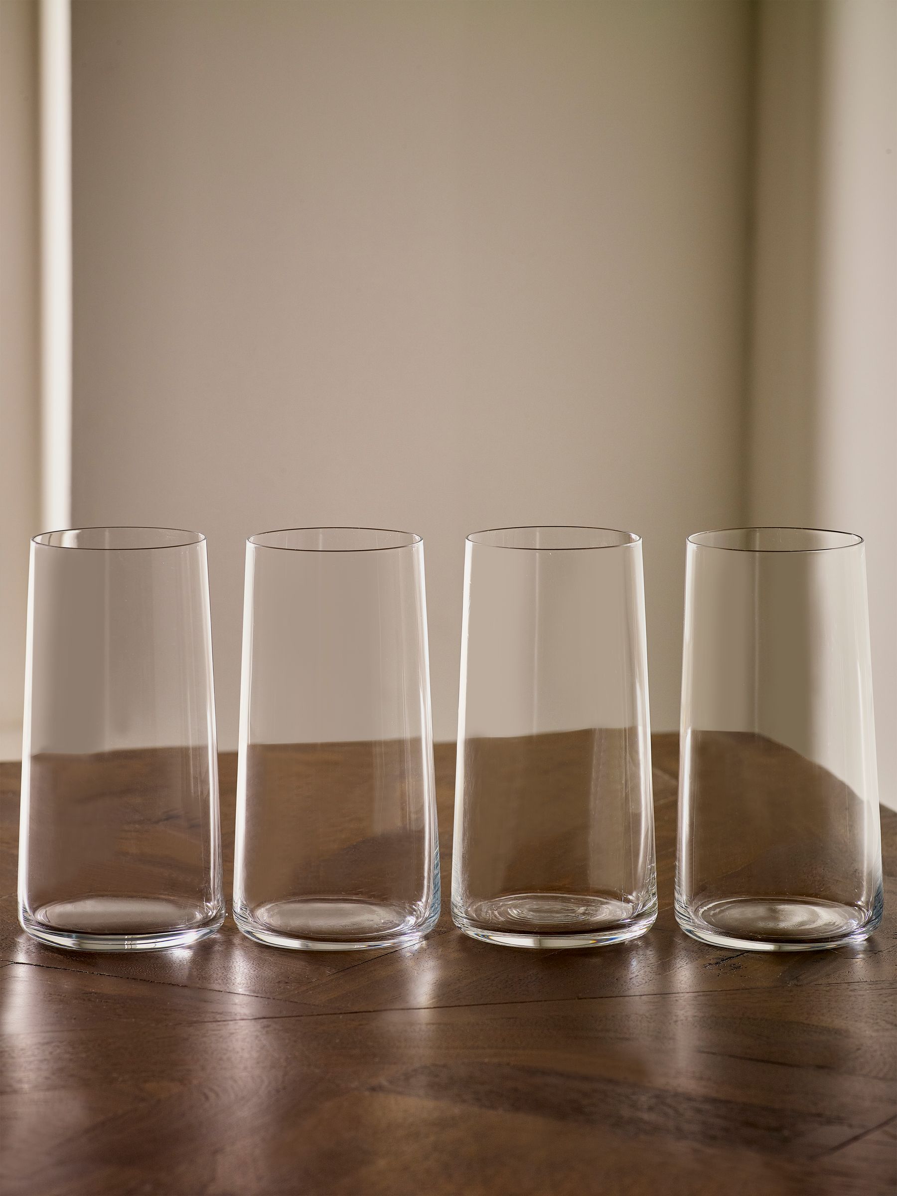 Buy Set of 4 Clear Angular Set of 4 Tall Tumbler Glasses from the Next ...