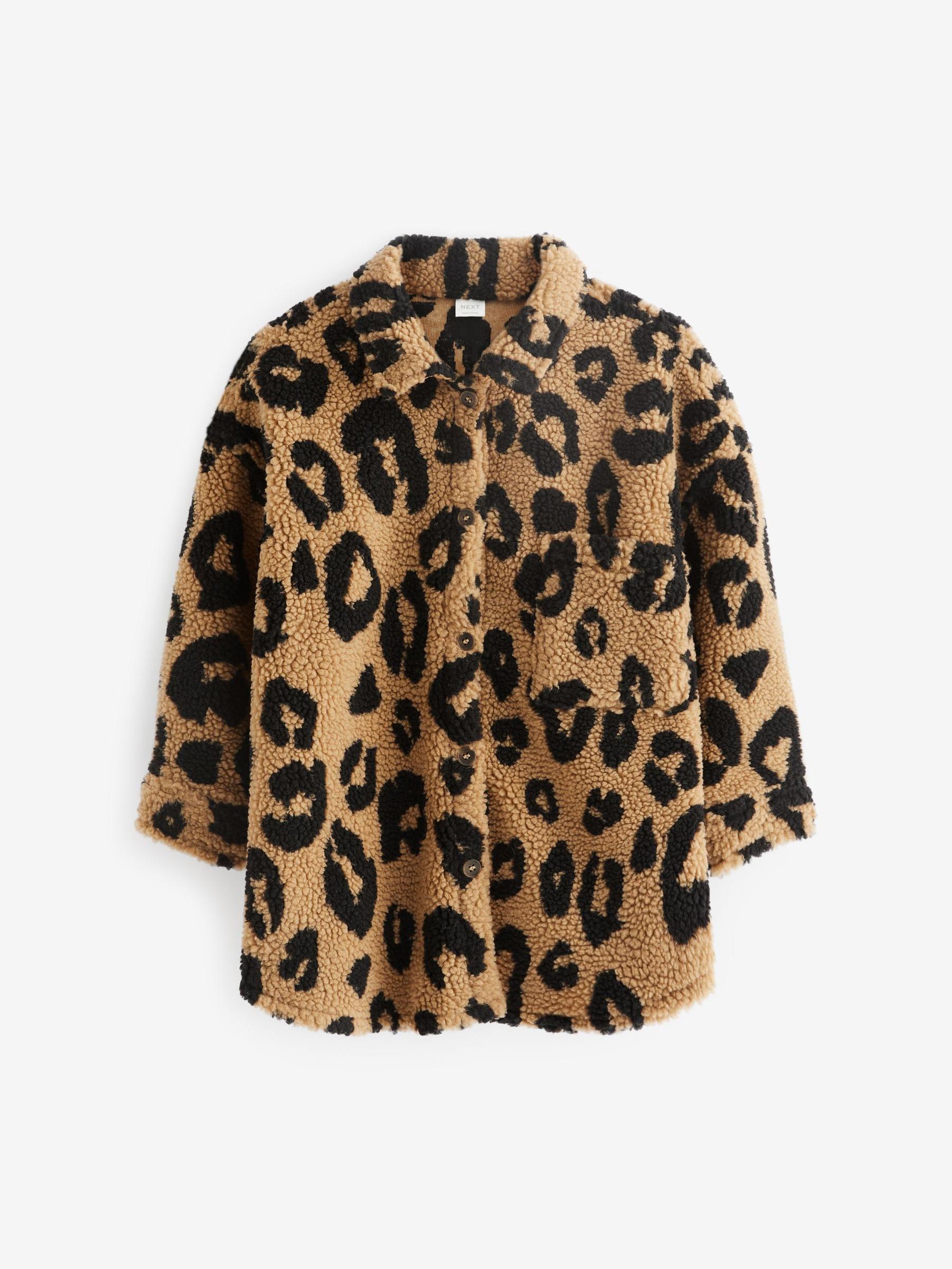 Buy Animal Print Teddy Borg Fleece Shacket (3-16yrs) from the Next UK ...