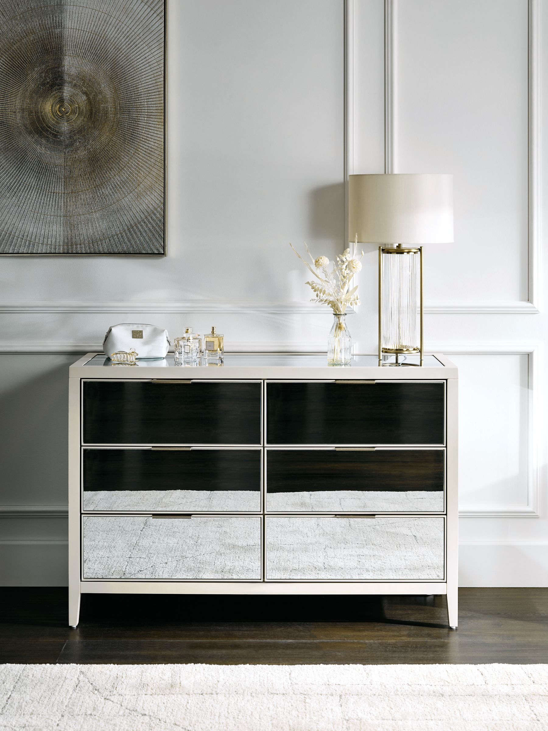 Mirrored 6 drawer dresser store