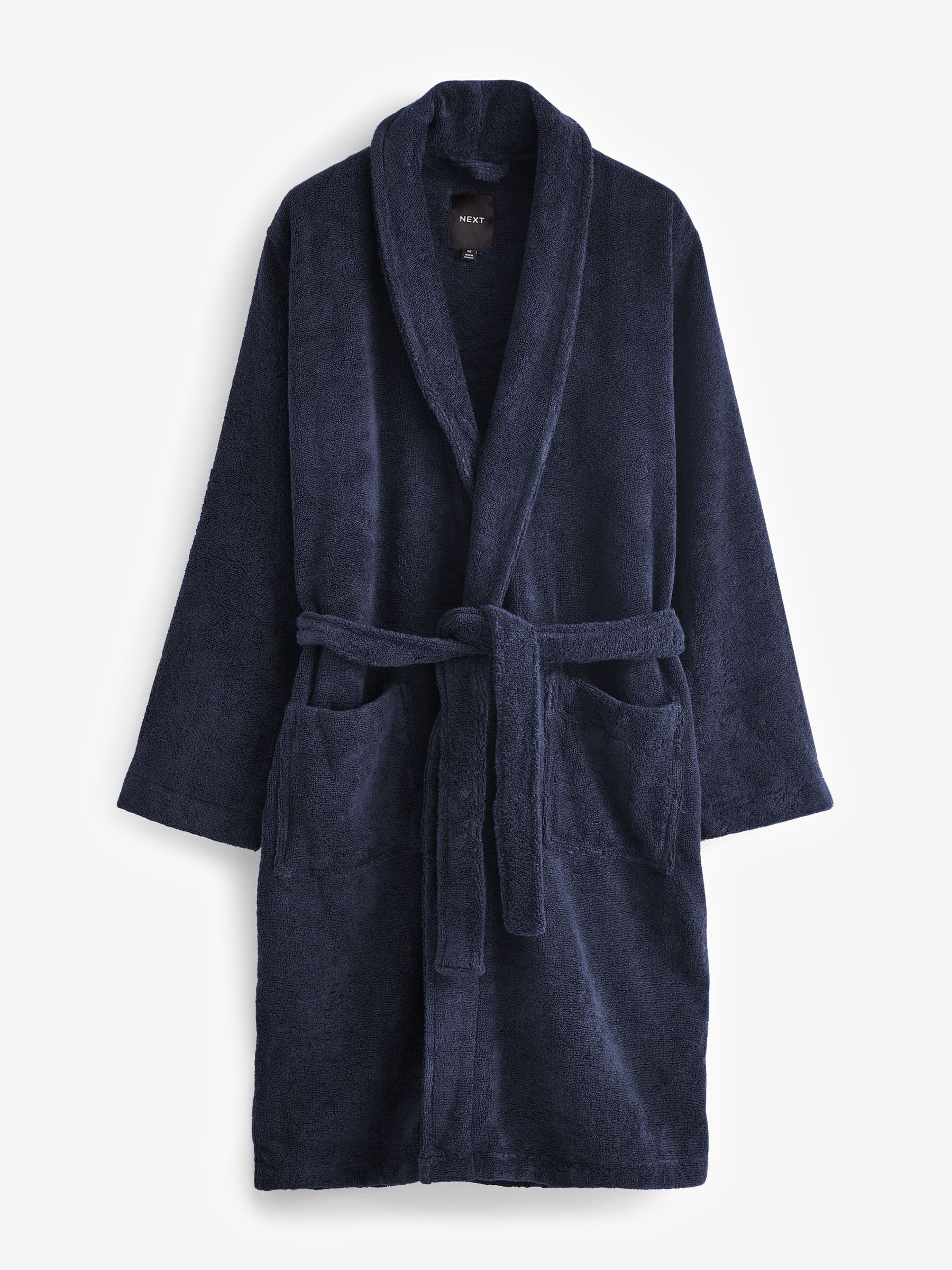Buy Navy Blue Cotton Towelling Dressing Gown from the Next UK online shop