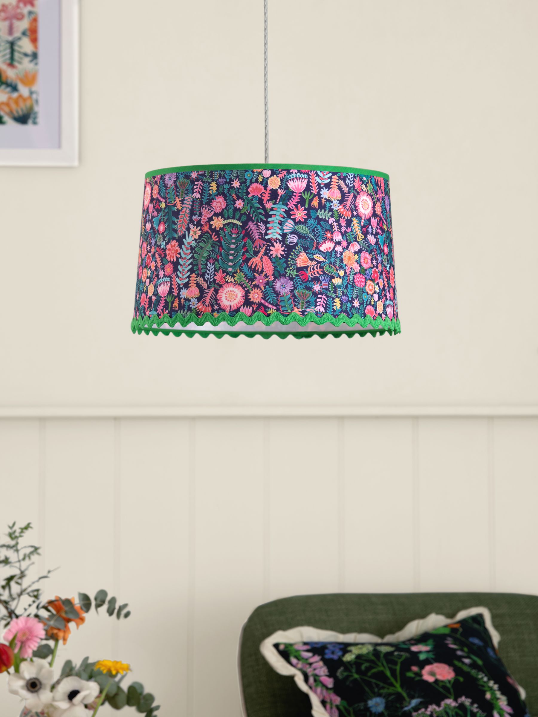 Buy Lucy Tiffney Navy Floral RicRac Easyfit Lamp Shade from the Next UK ...