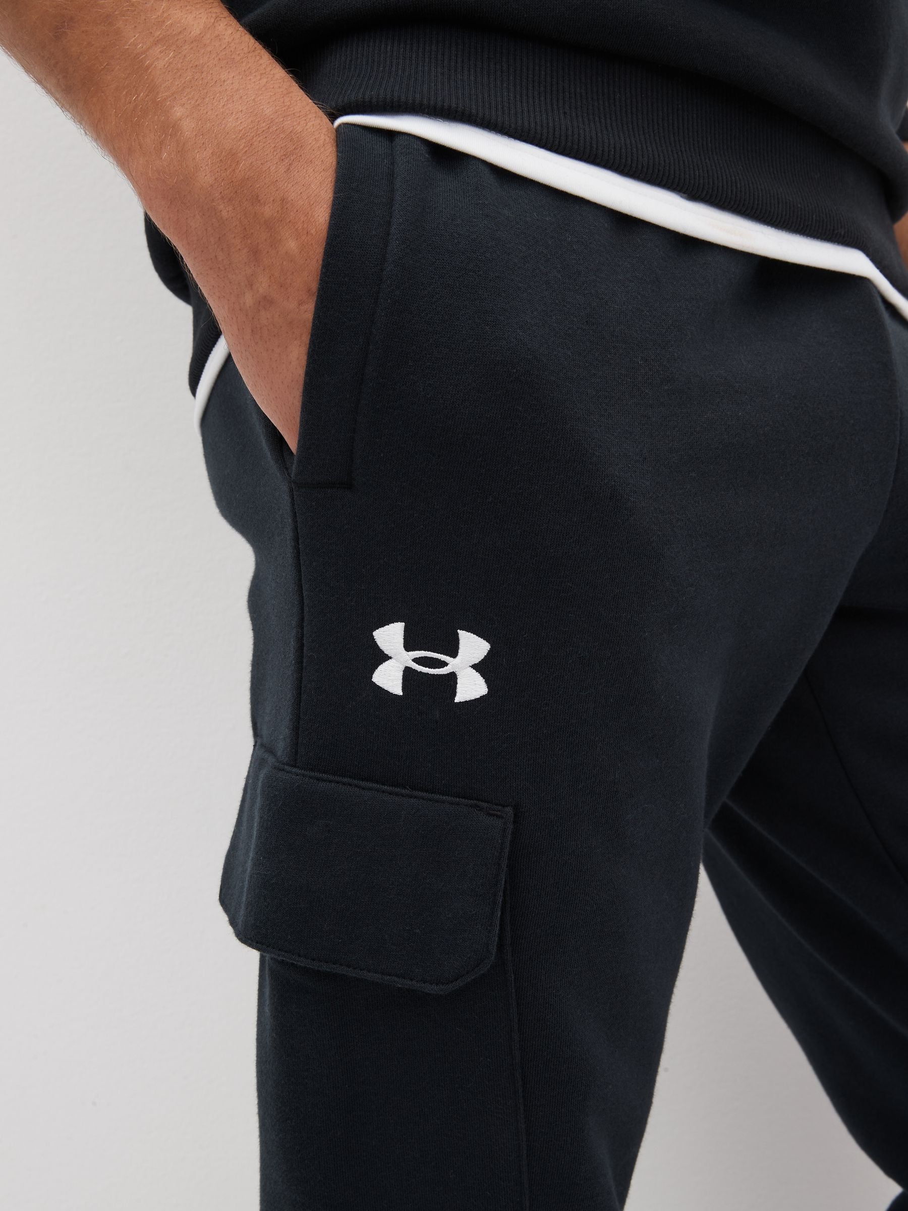 Buy Under Armour Black Rival Fleece Cargo Joggers from Next Canada