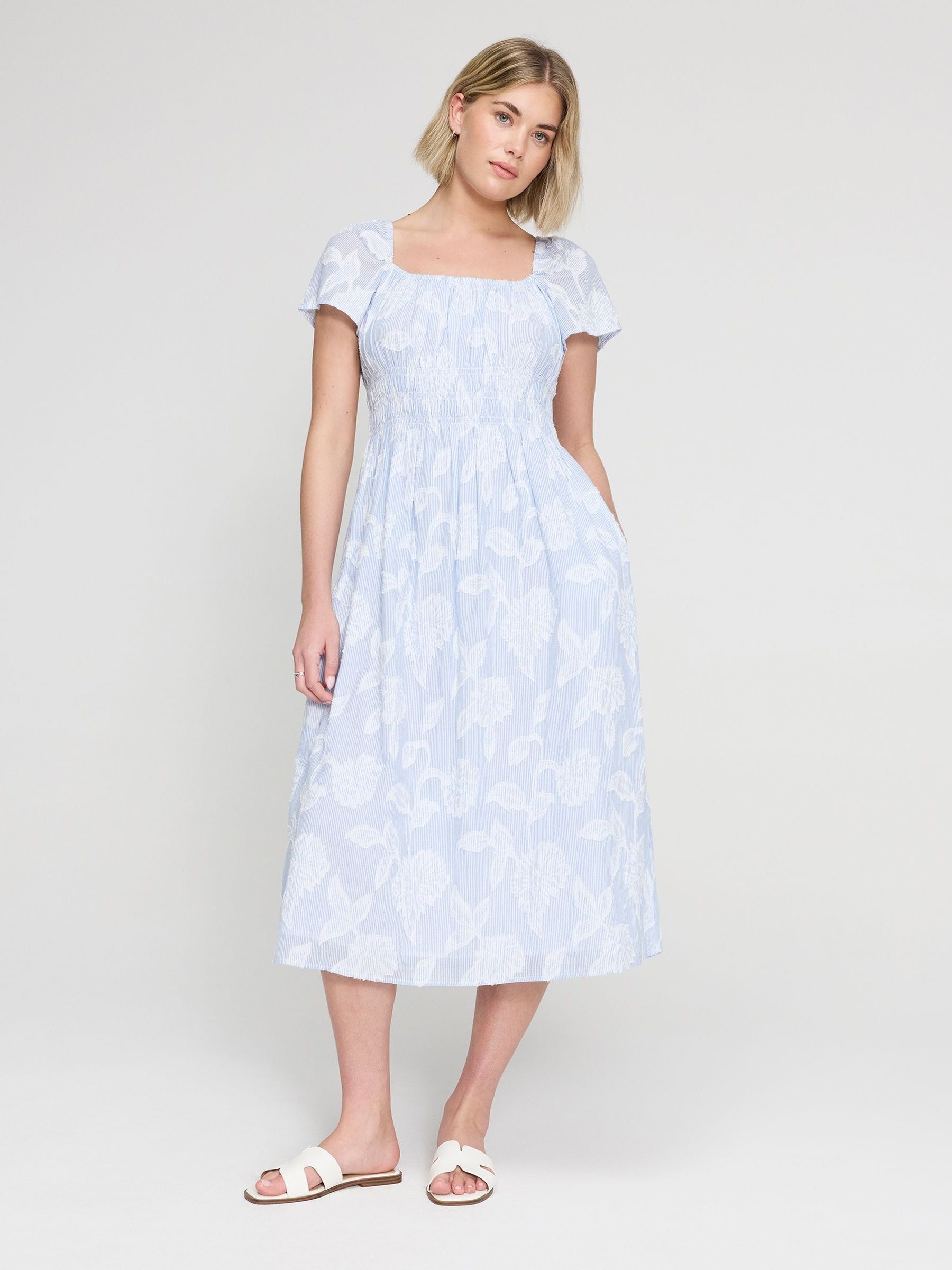 Buy Finery Blue Maia Elasticated Waist Midi Dress from Next Ireland