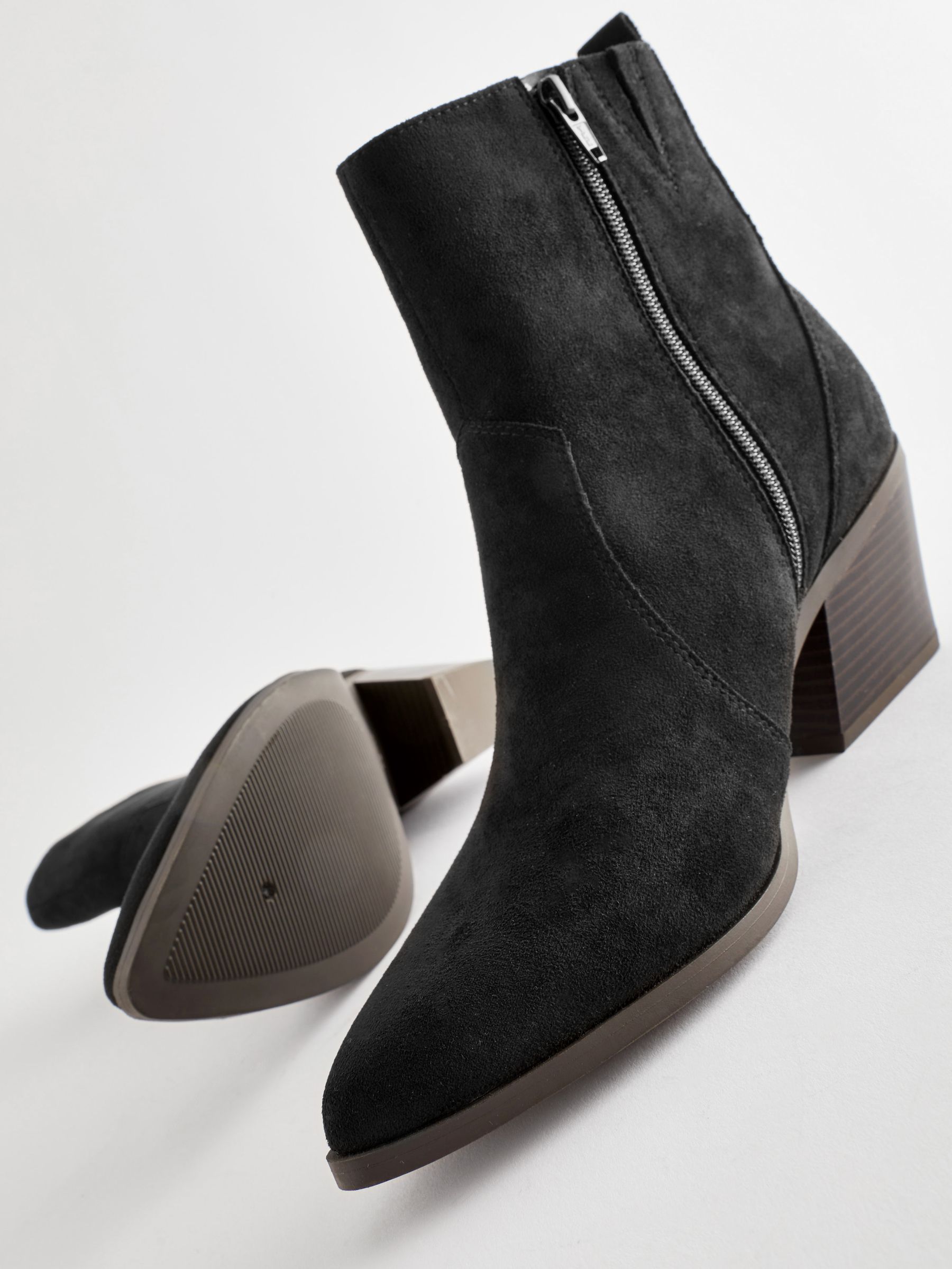 Buy Black Standard/Wide Fit Forever Comfort® Cowboy Ankle Boots from ...