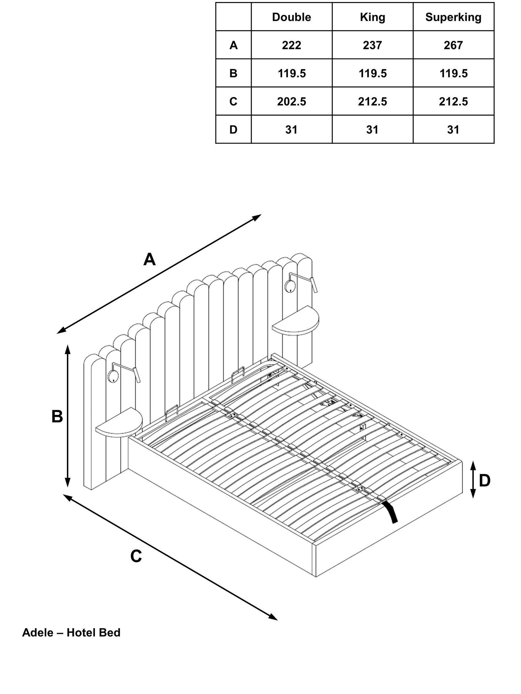 Buy Soft Texture Light Natural Adele Upholstered Hotel Bed Frame with ...