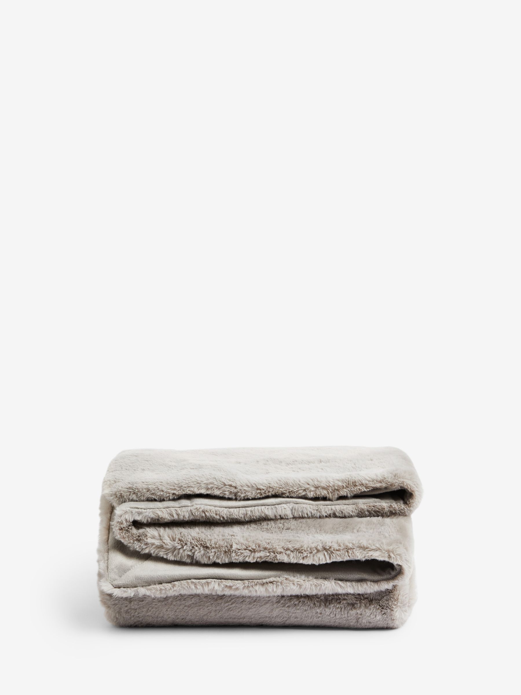 Buy Grey Soft To Touch Plush Faux Fur Throw from the Next UK online shop