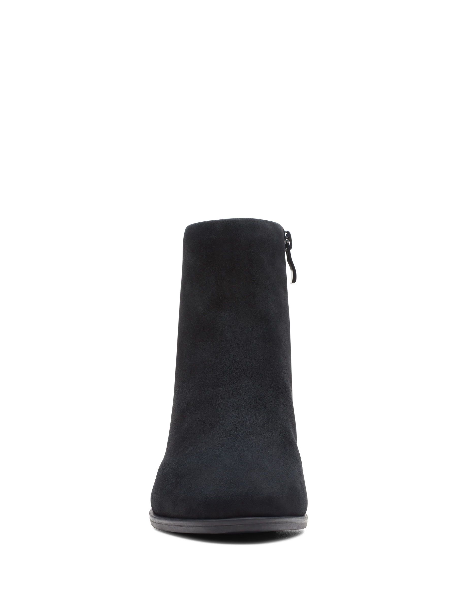 Buy Clarks Black Standard Fit (F) Suede Freva55 Zip Boots from the Next ...