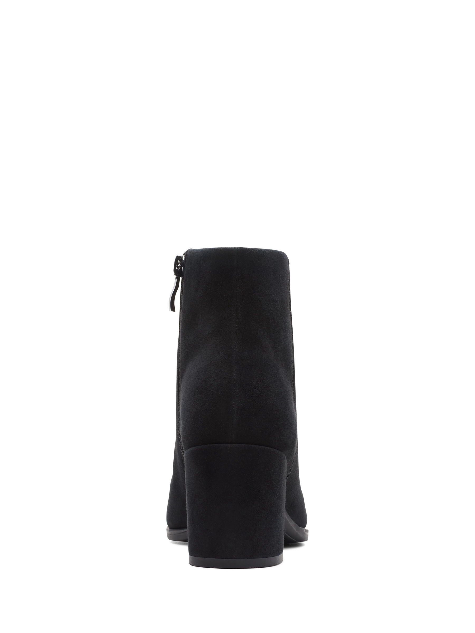 Buy Clarks Black Standard Fit (F) Suede Freva55 Zip Boots from the Next ...