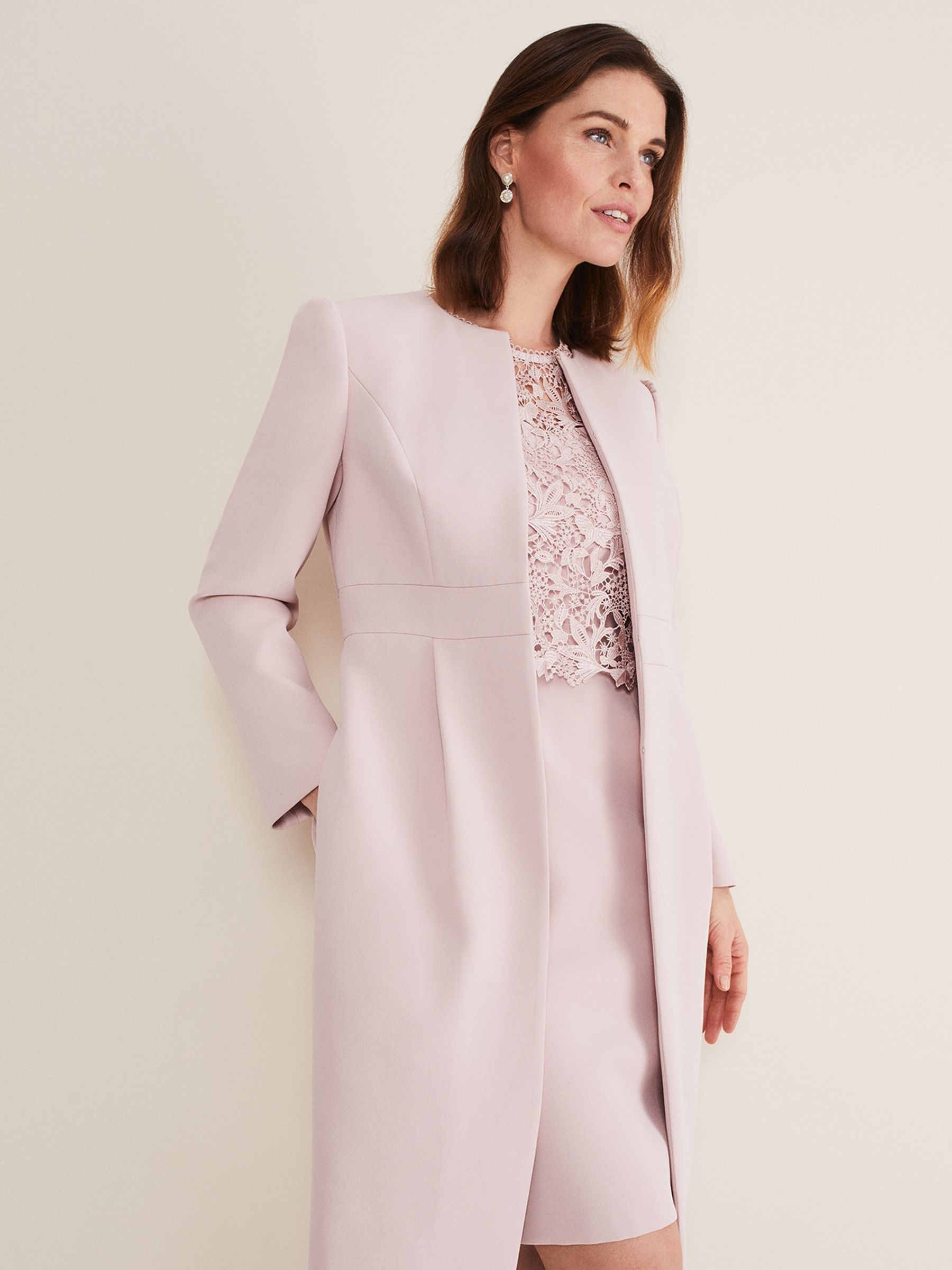Buy Phase Eight Pink Venita Bow Long Jacket from the Next UK online shop