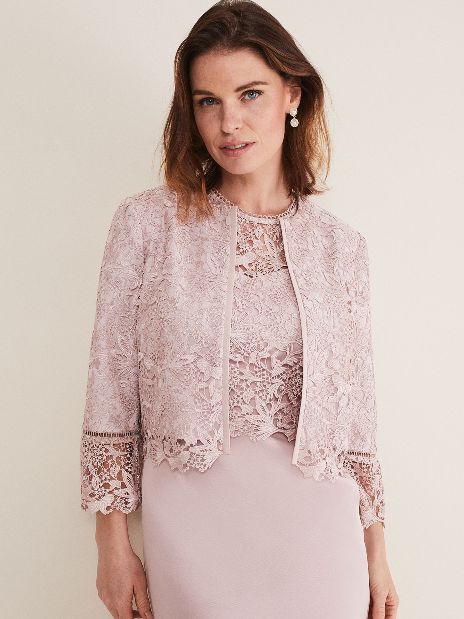 Buy Phase Eight Pink Isabella Lace Jacket from the Next UK online shop